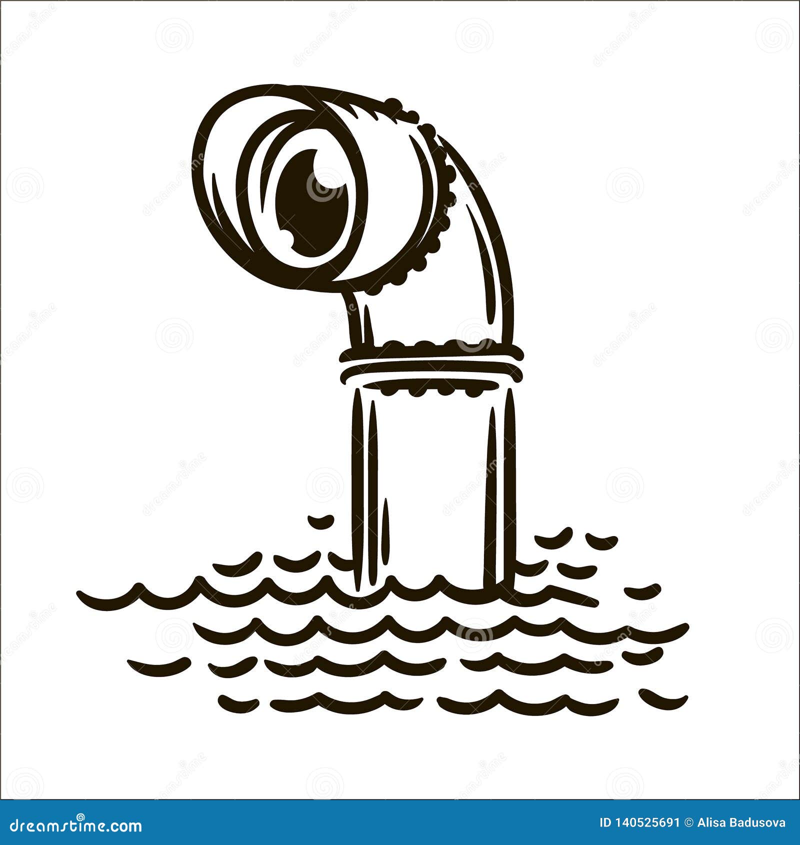 Vector Hand Drawn Periscope Simple Sketch Illustration on White ...