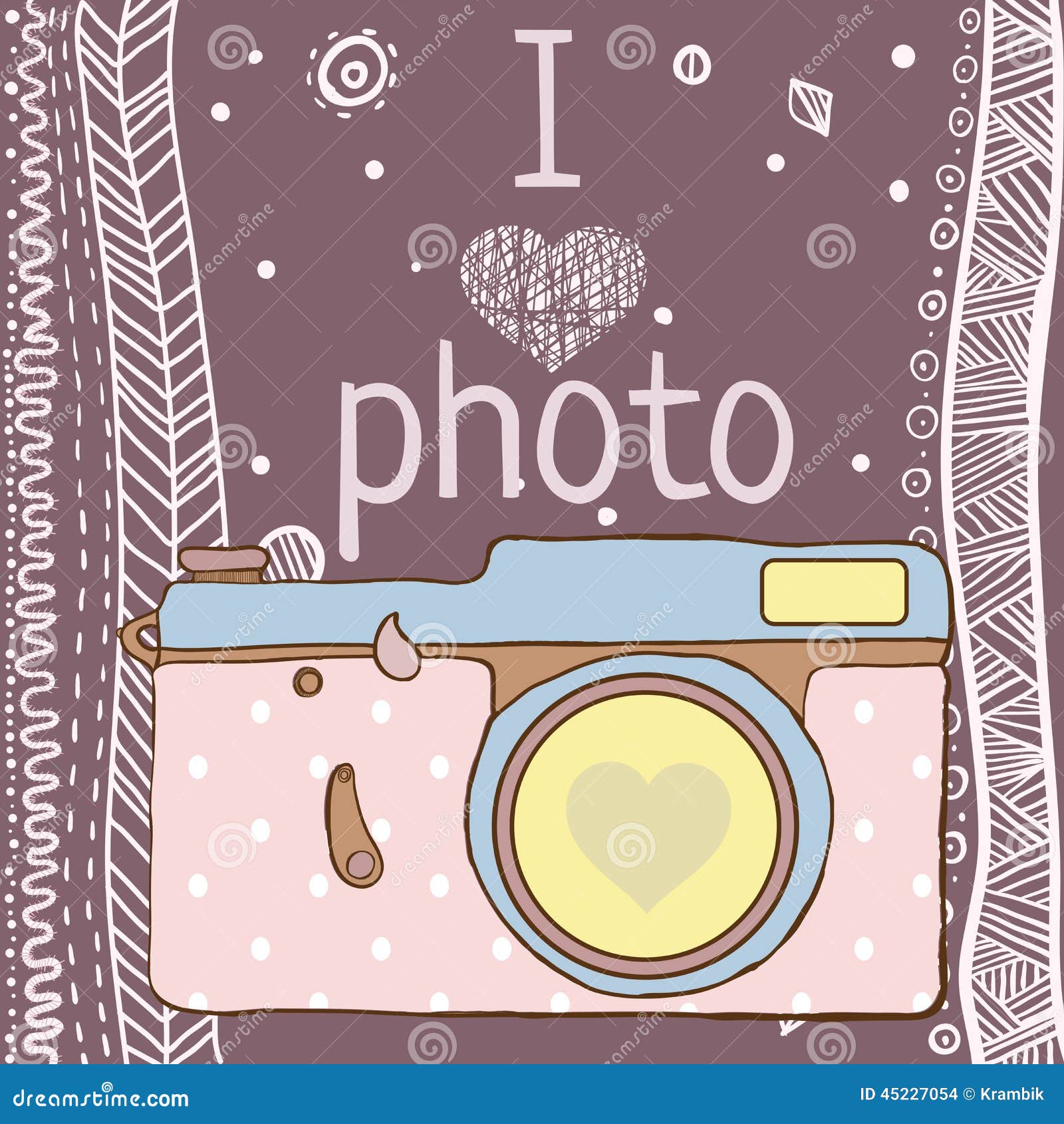 Vector Hand Drawn Photo Camera with Text Stock Vector - Illustration of ...
