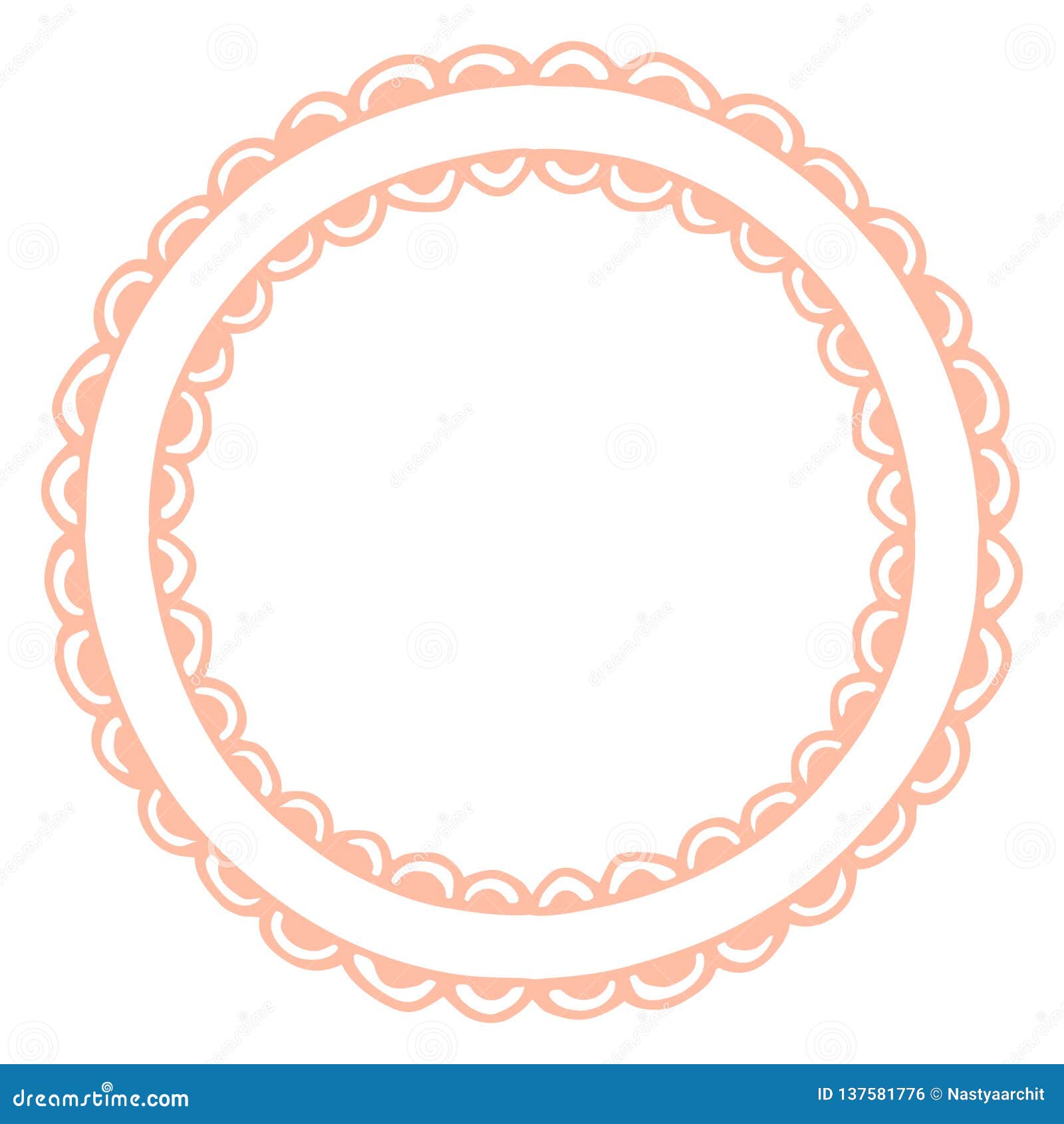Vector Hand Drawn Round Frame Stock Vector - Illustration of decor ...