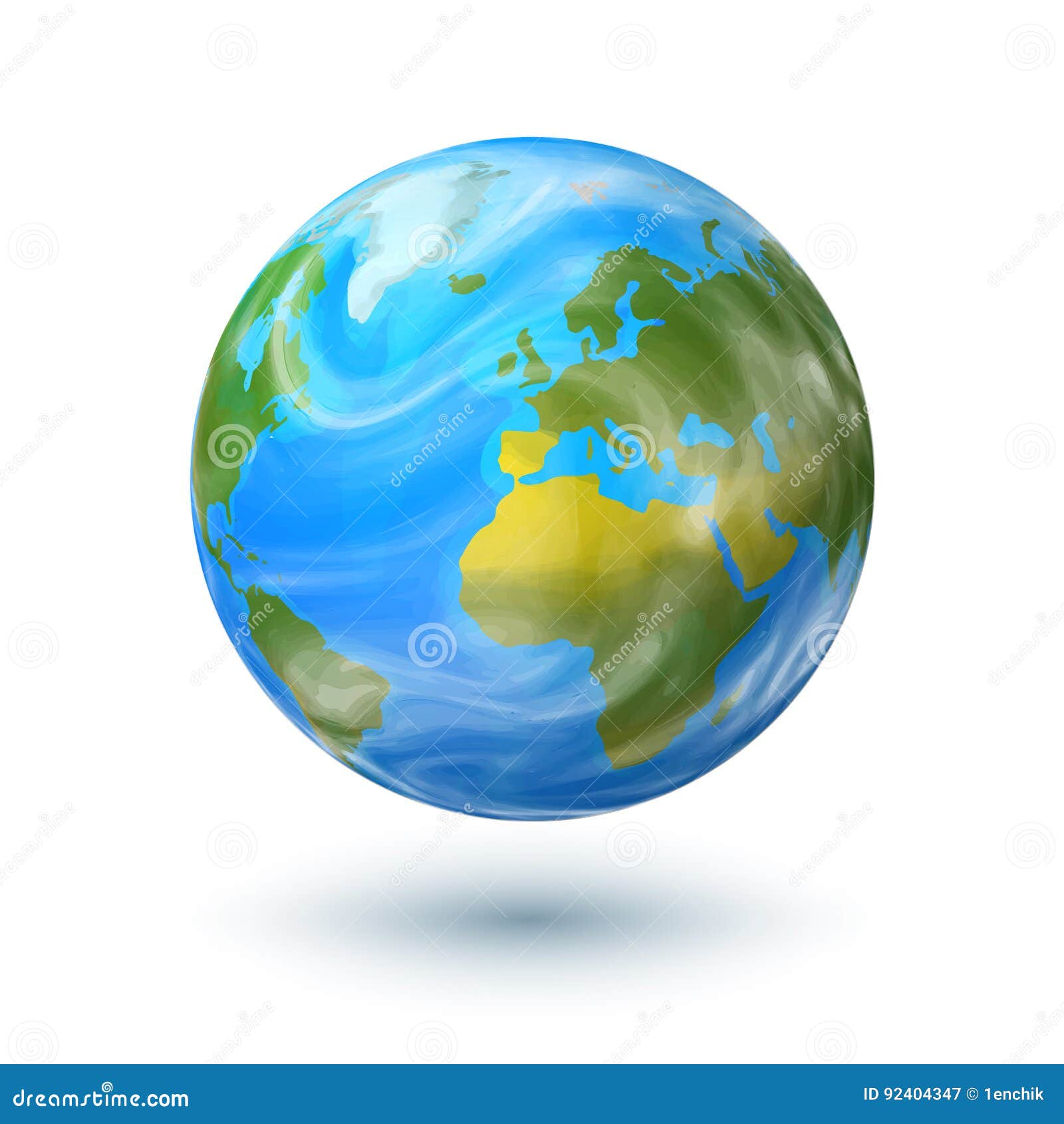 Vector Hand Drawn Planet Earth Isolated on White Stock Vector ...
