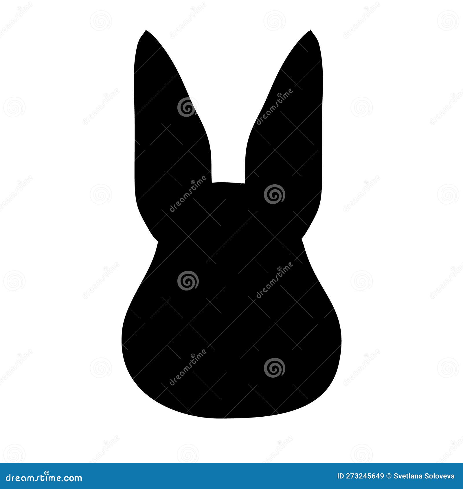 Vector Hand Drawn Rabbit Bunny Head Silhouette Stock Vector ...