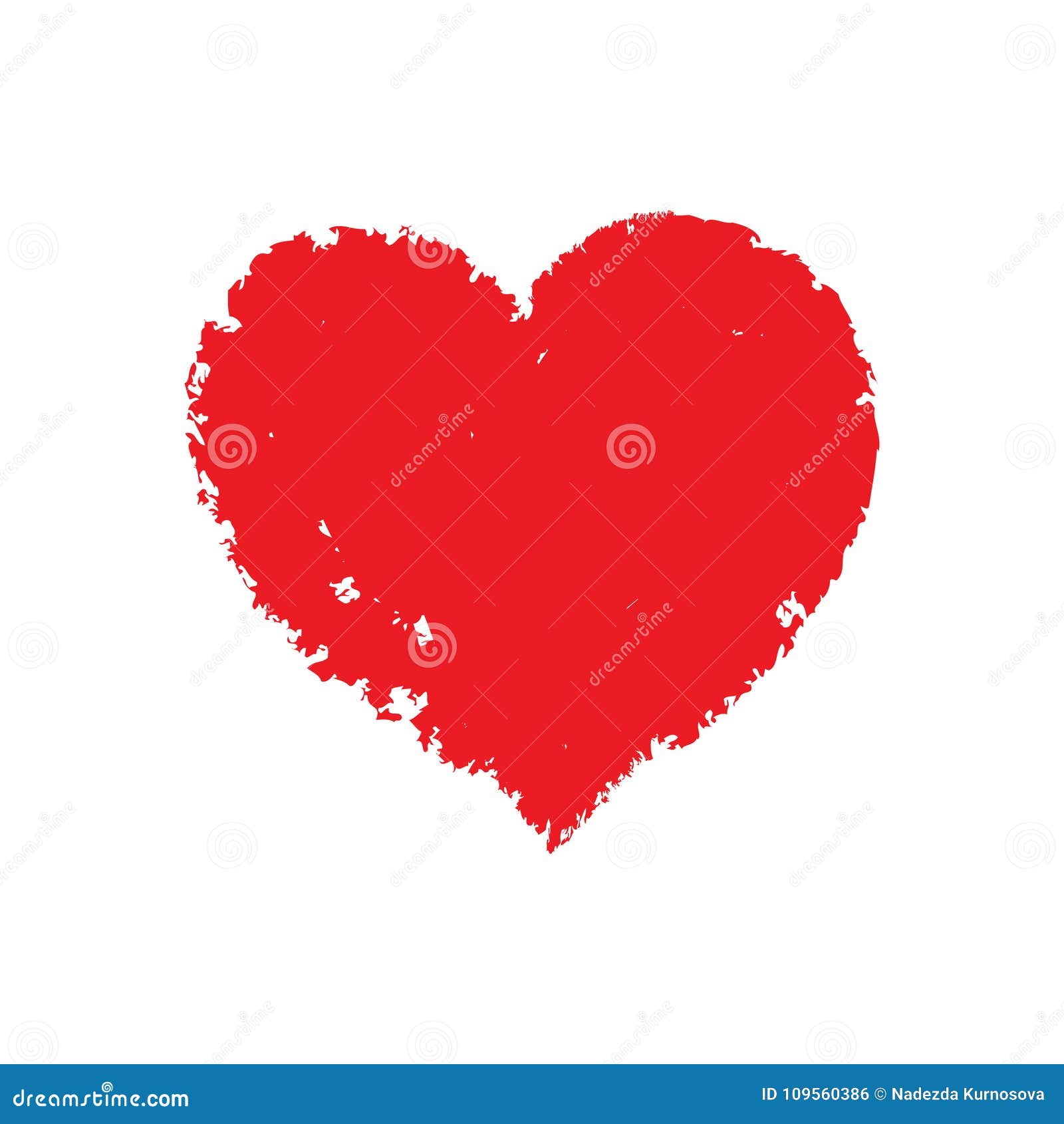Vector Hand-drawn Red Heart. Stock Illustration - Illustration of ...