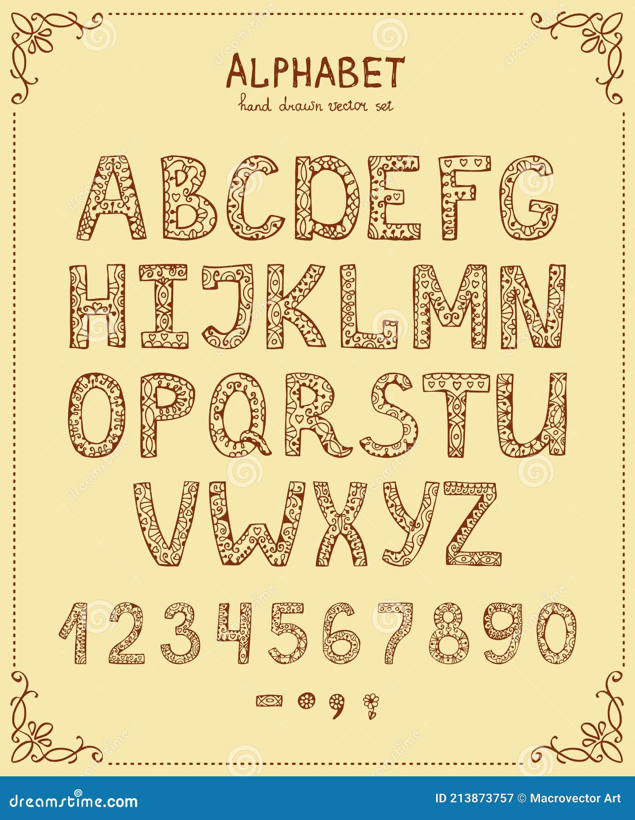 Vector Hand Drawn Retro Font Stock Vector - Illustration of poster ...