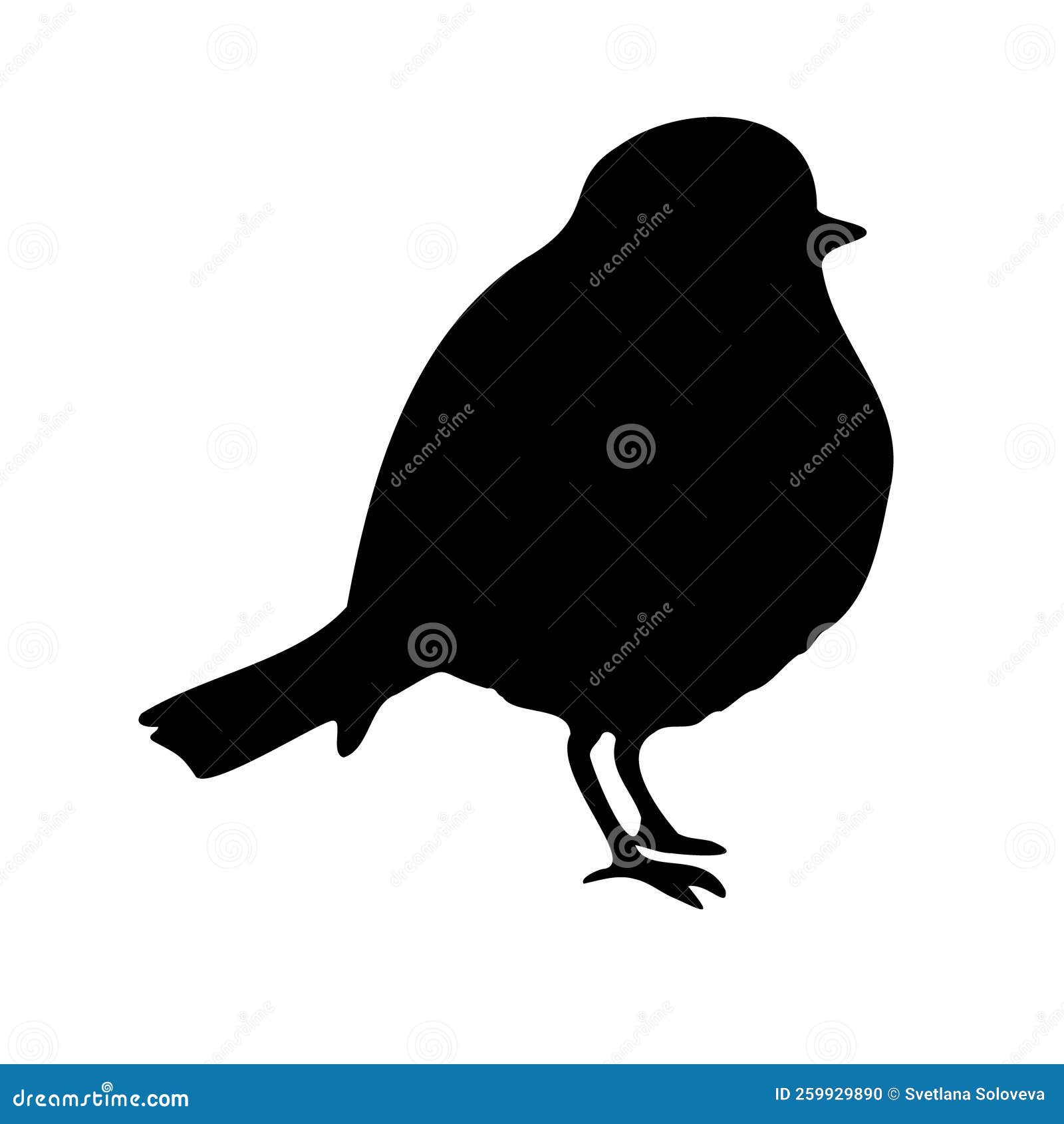 Vector Hand Drawn Robin Redbreast Bird Silhouette Stock Vector ...