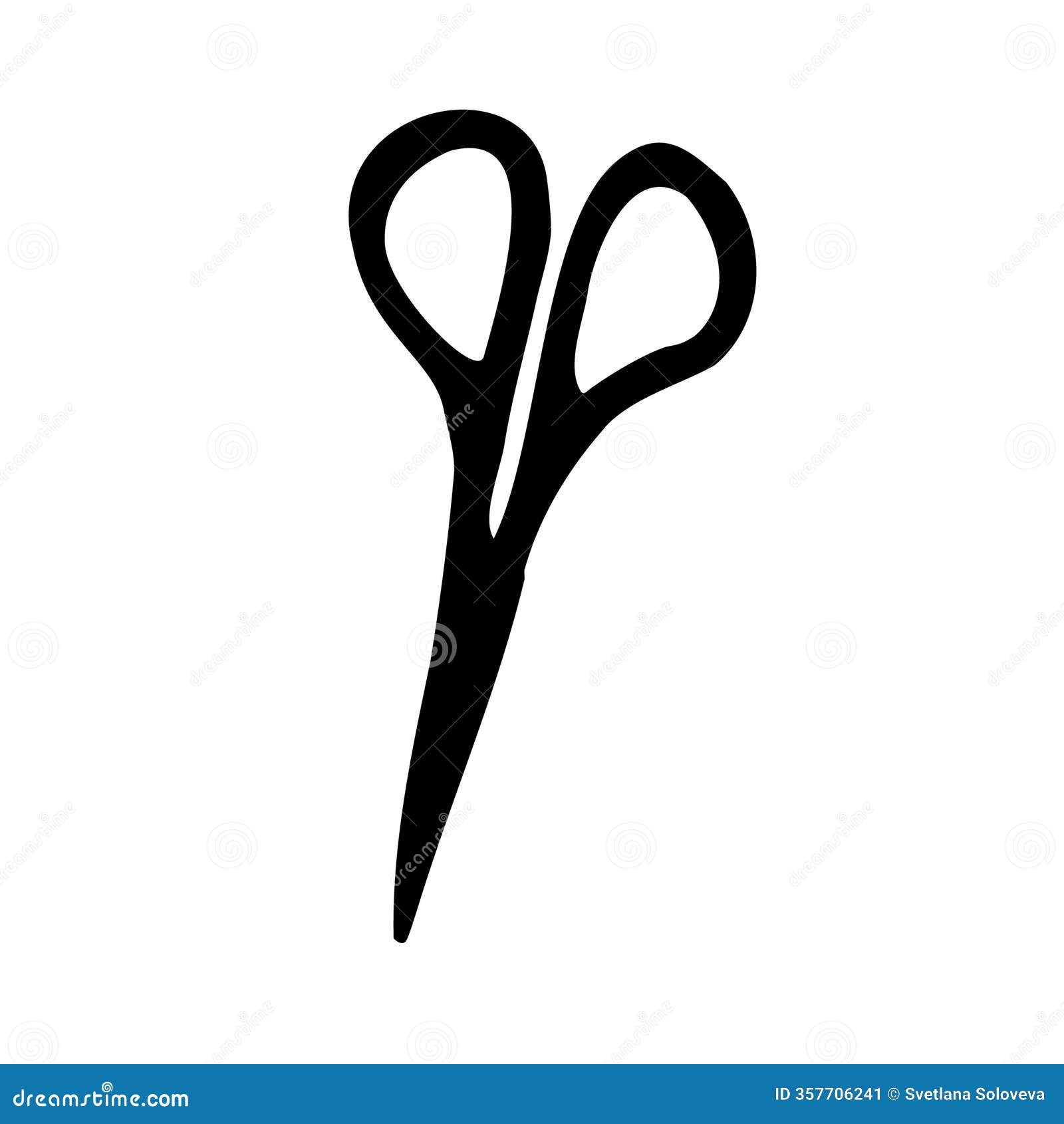 Scissors Silhouette Shape, Black And White Vector Illustration Of Hand ...