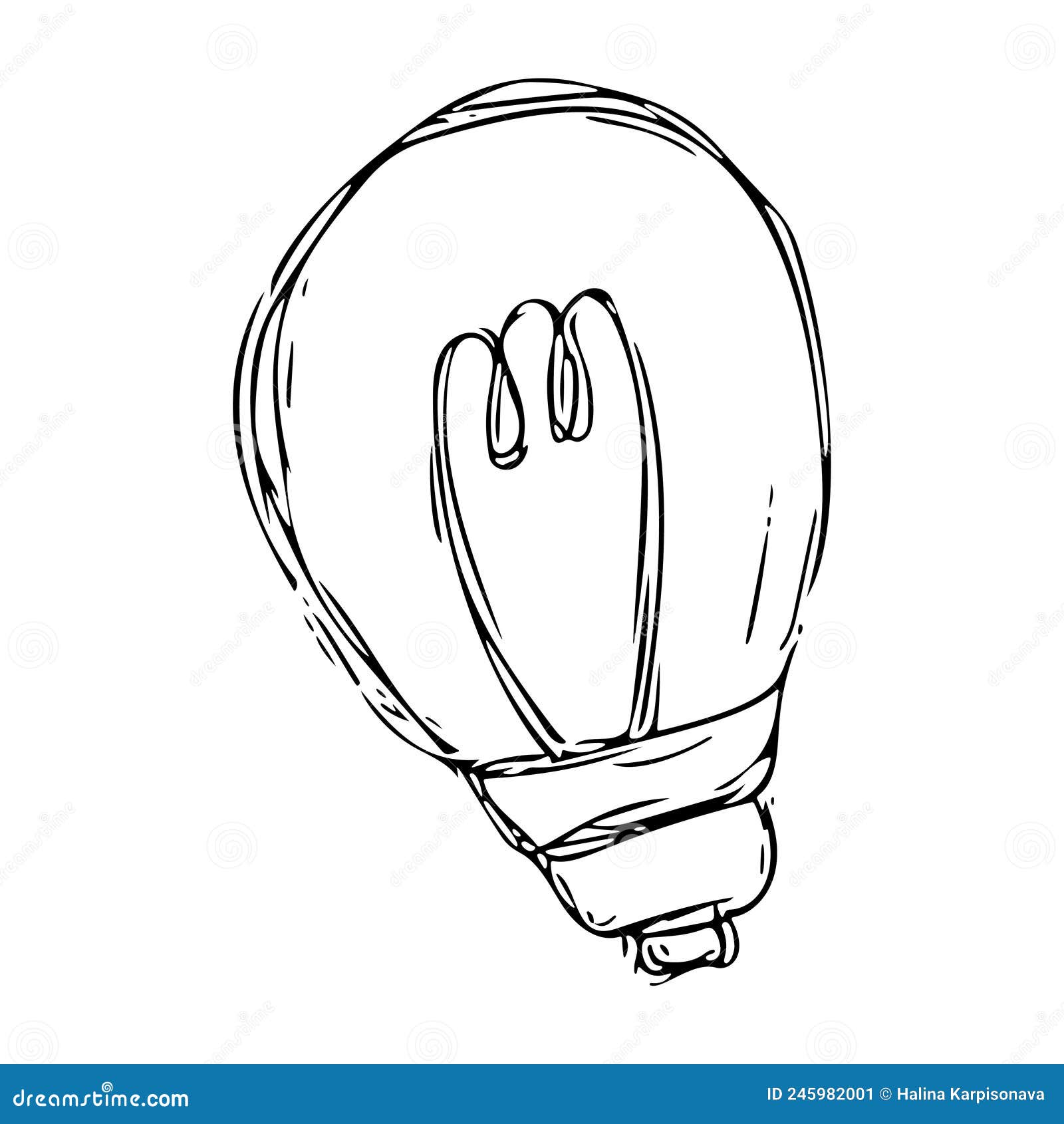 Vector Hand Drawn Scribble Bulb Isolated on White Background ...