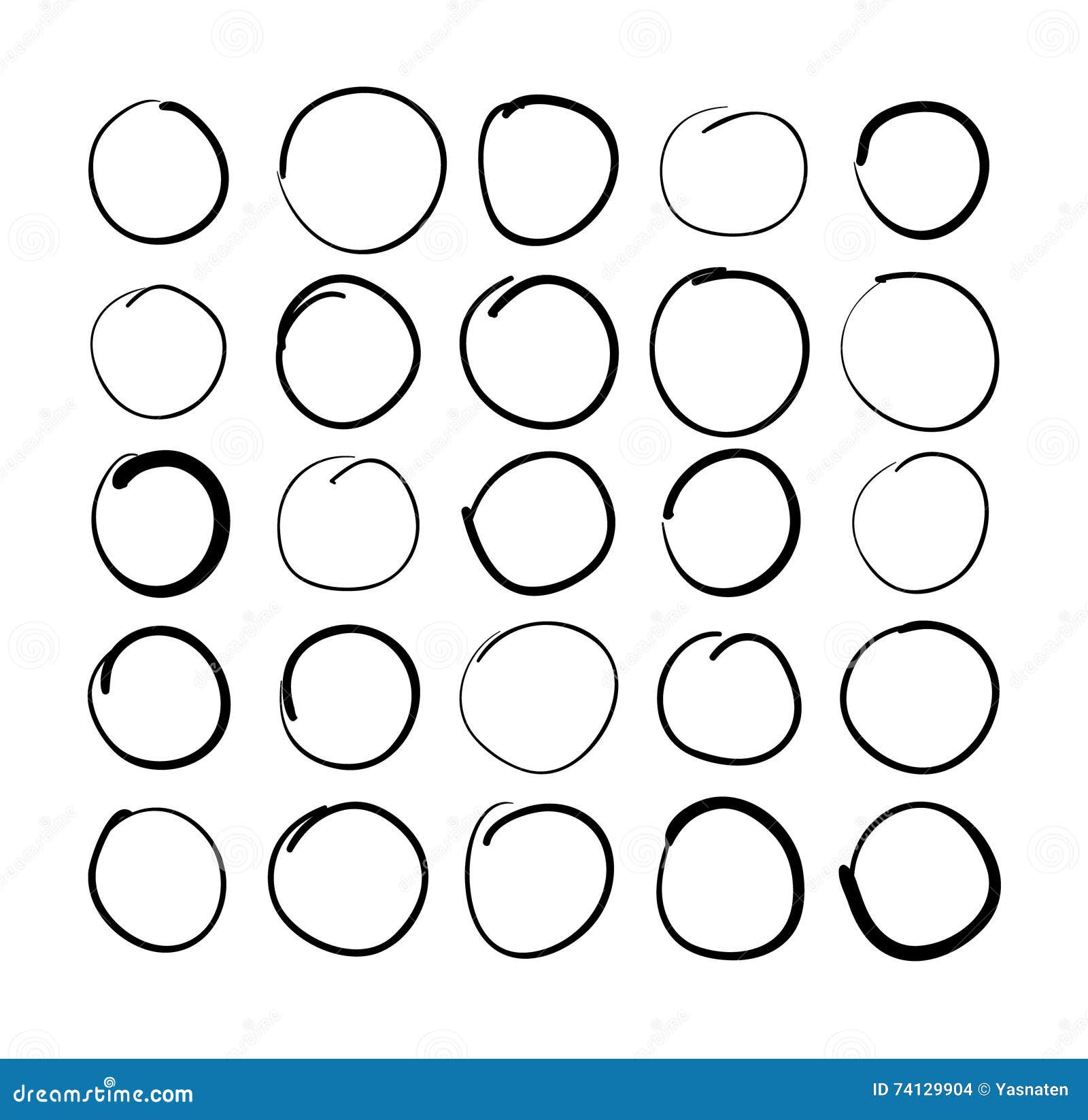 Vector Hand-drawn Scribble Circles Abstract Doodle Set Stock Vector ...