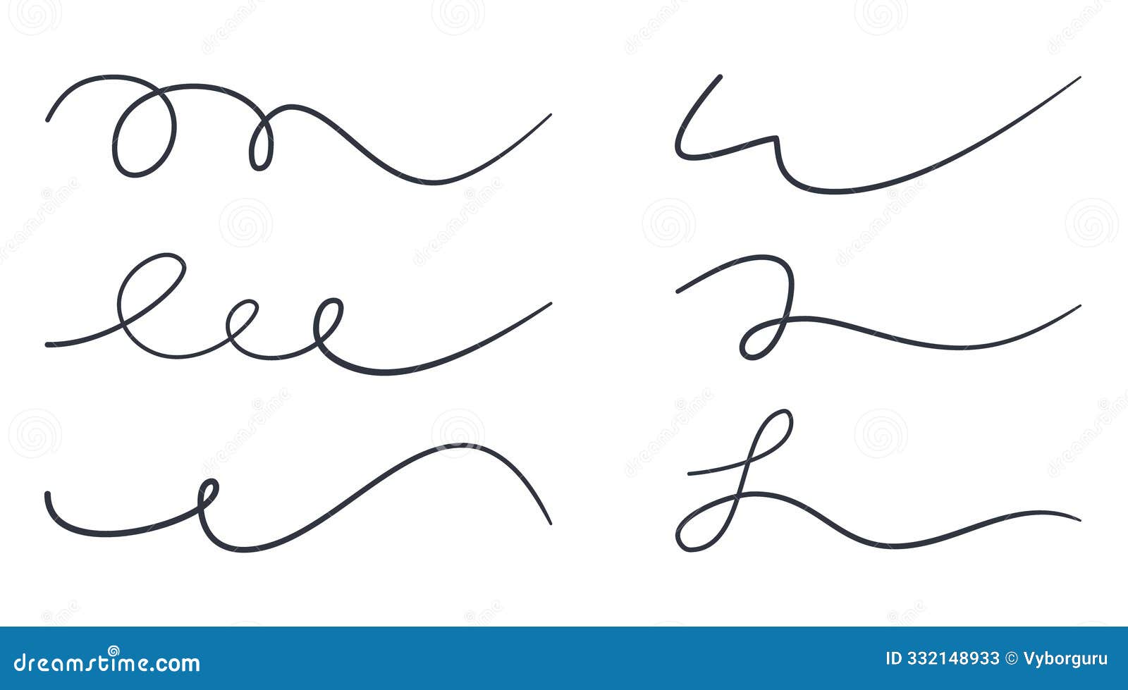 Vector Hand Drawn Scribbles Signature Vector. Ink Pen Lines, Simple ...