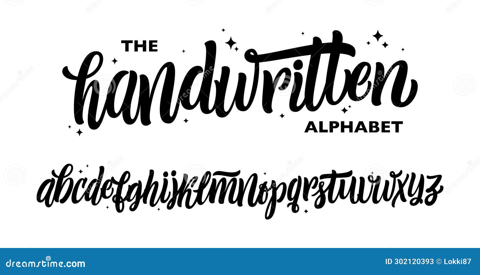 Vector Hand Drawn Script Alphabet. Brush Paint Letters. Decorative ...