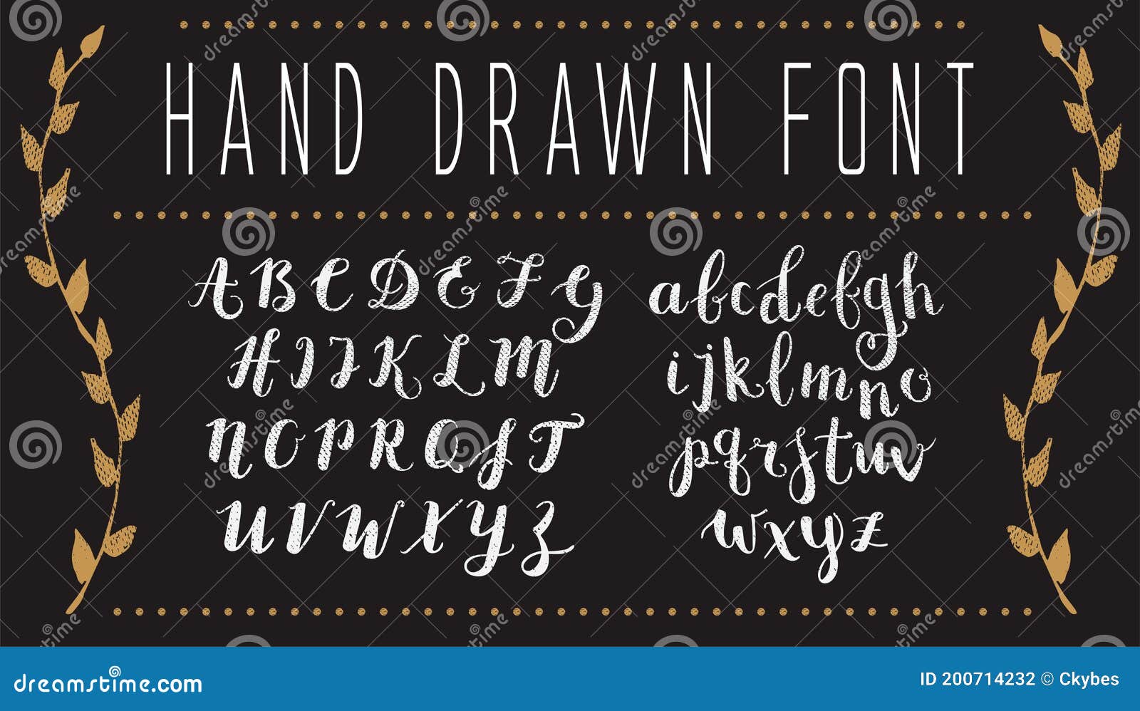 Vector Hand Drawn Script Alphabet. Letters Written with a Brush Pen ...