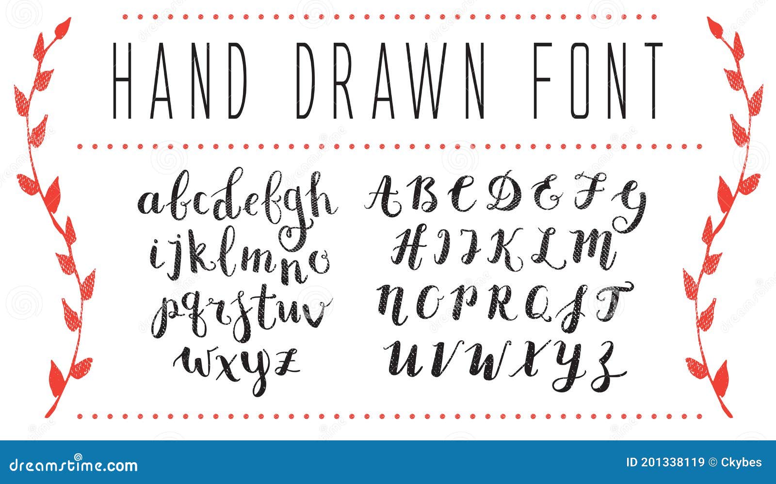 Vector Hand Drawn Script Alphabet. Letters Written with a Brush Pen ...