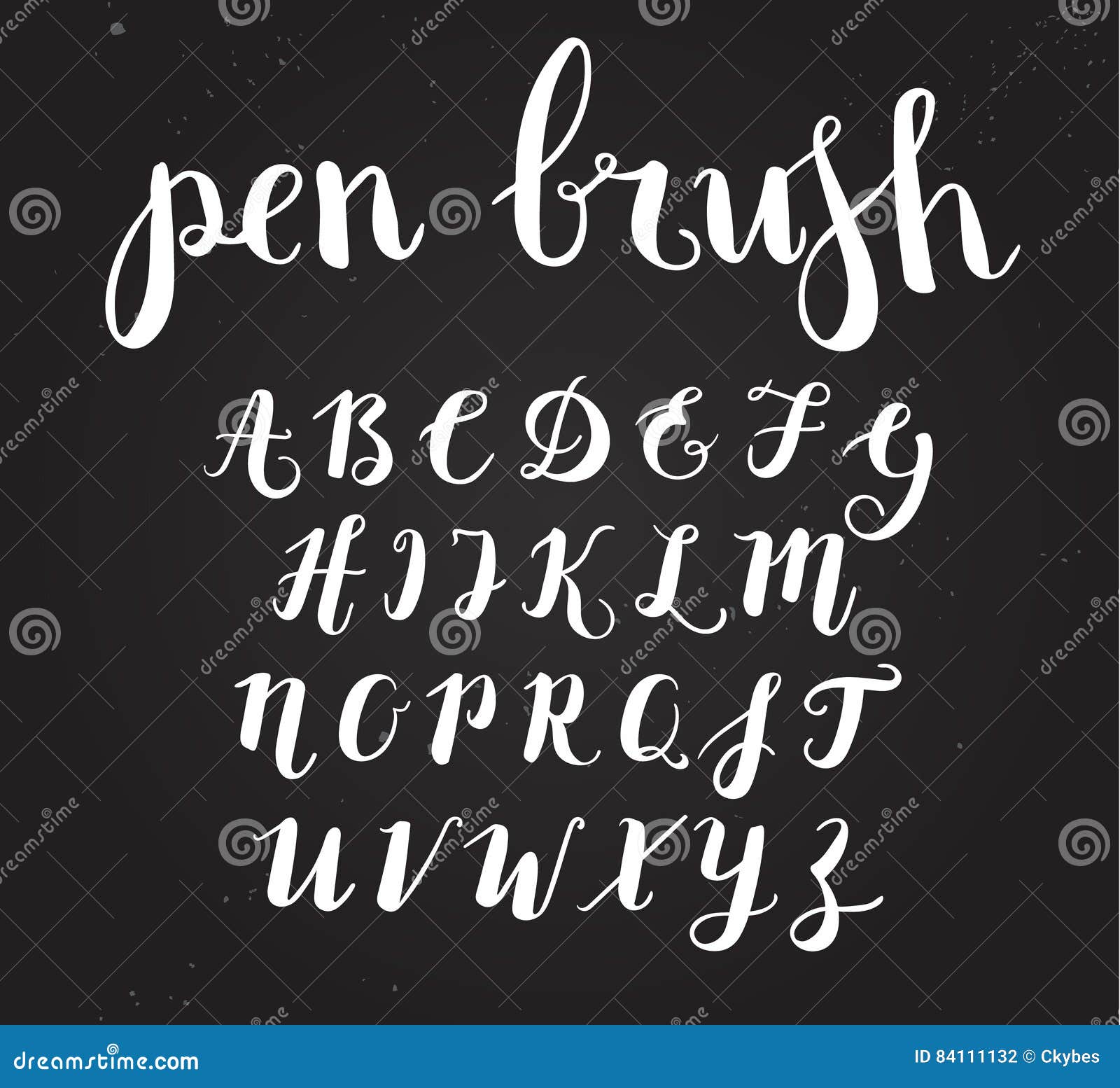 Vector Hand Drawn Script Alphabet. Letters Written with a Brush Stock ...
