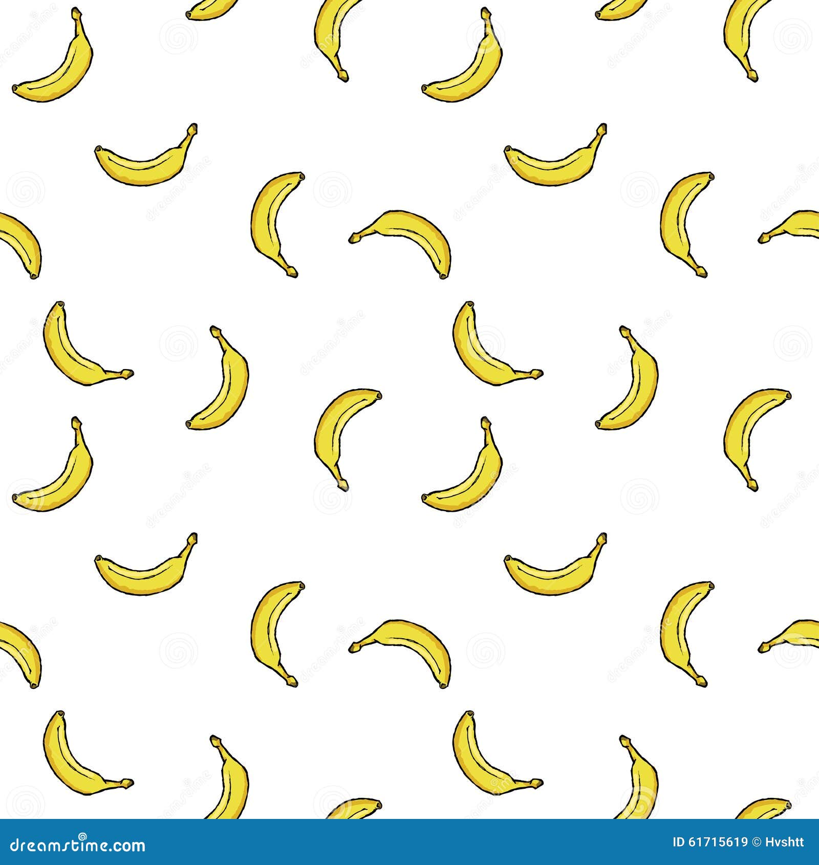 Vector Hand Drawn Seamless Banana Pattern Stock Vector - Illustration ...