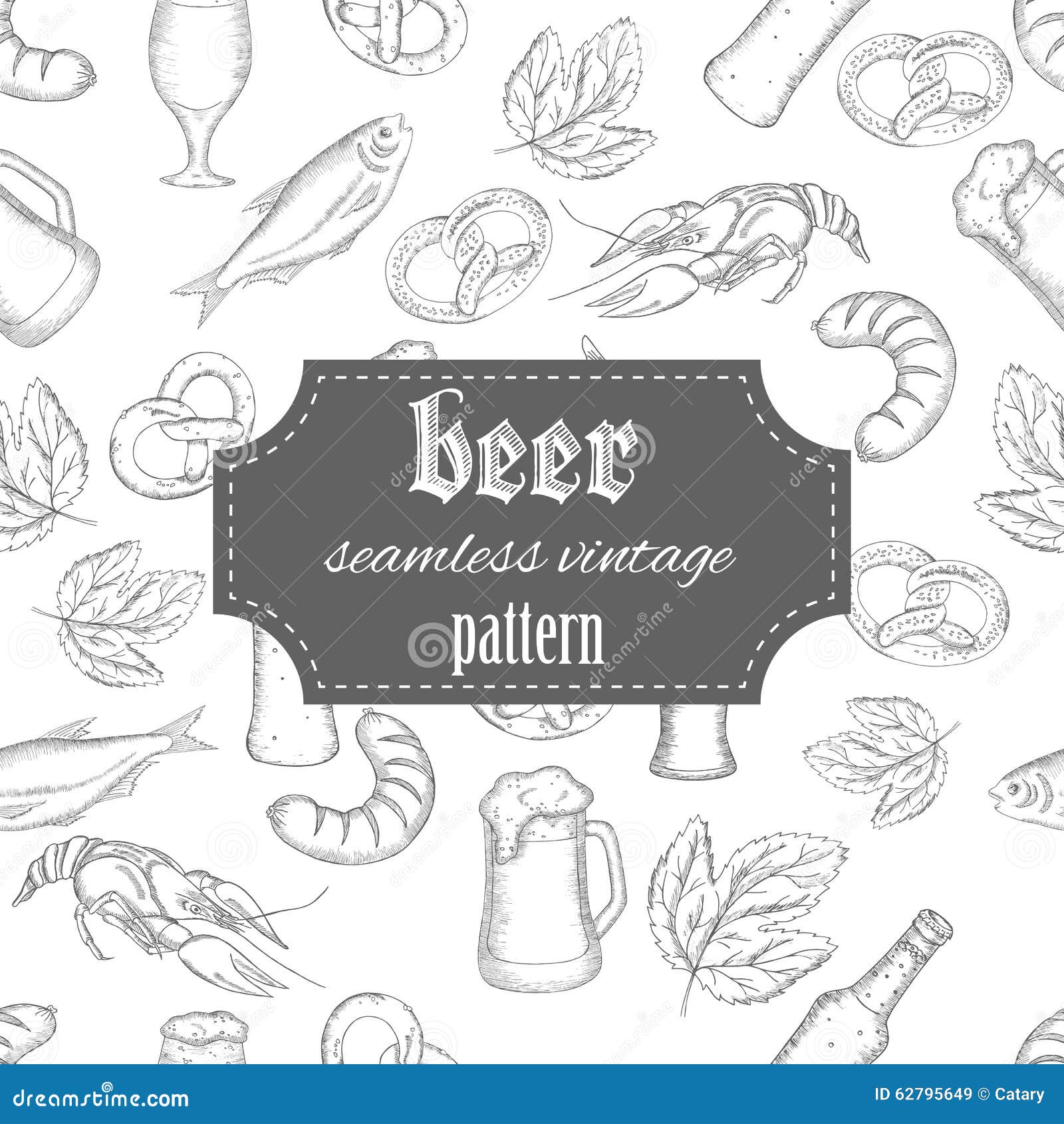 Seamless Beer Pattern Cartoon Vector | CartoonDealer.com #101408183