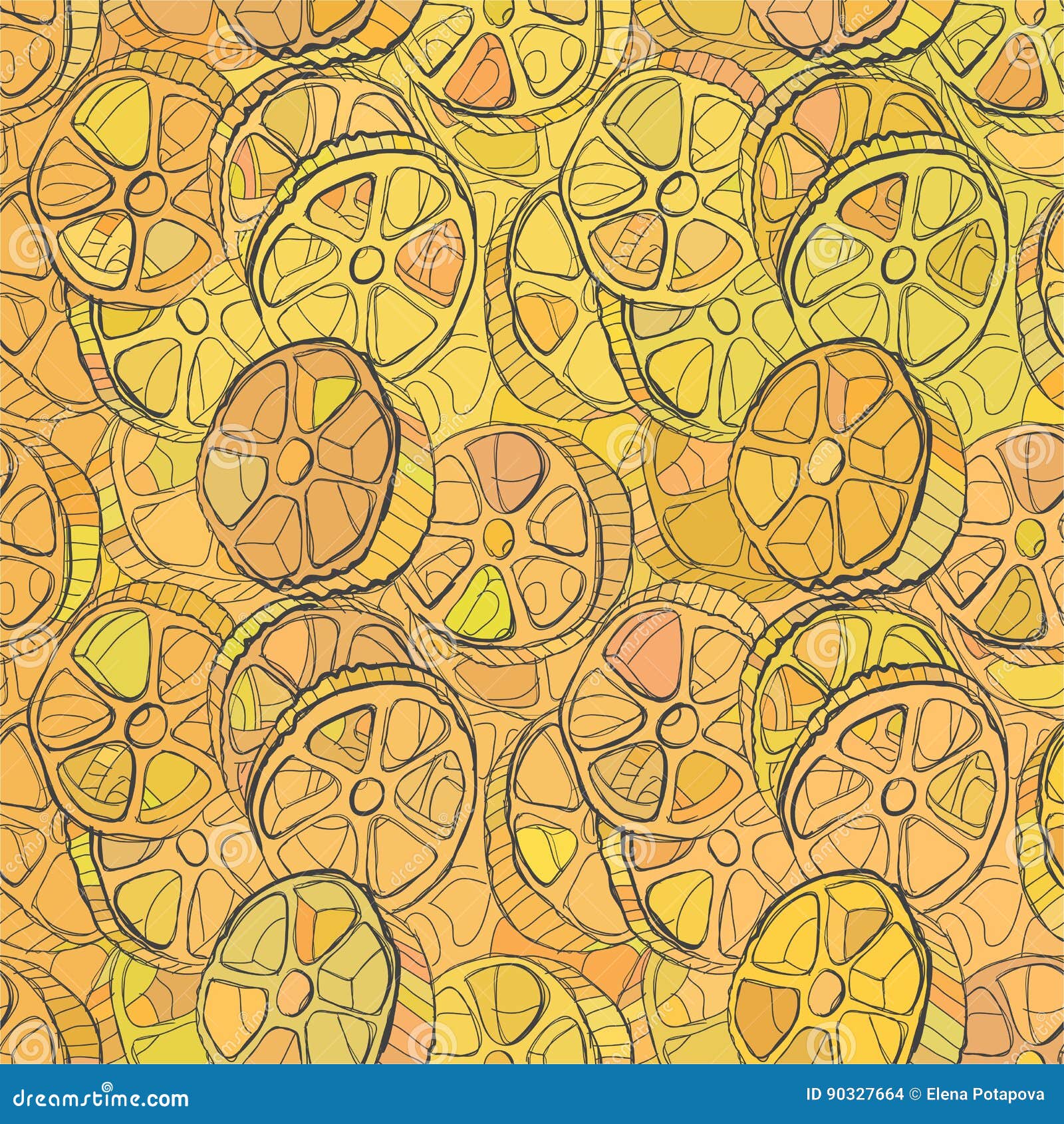 Vector Hand Drawn Seamless Pasta Pattern. Stock Vector - Illustration ...