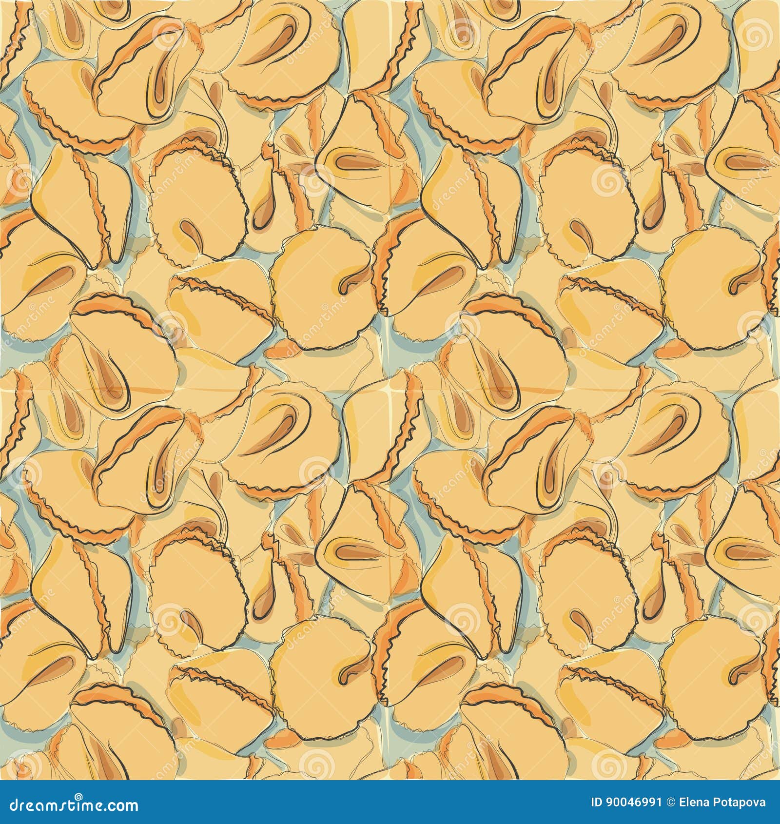 Vector Hand Drawn Seamless Pasta Pattern. Stock Vector - Illustration ...