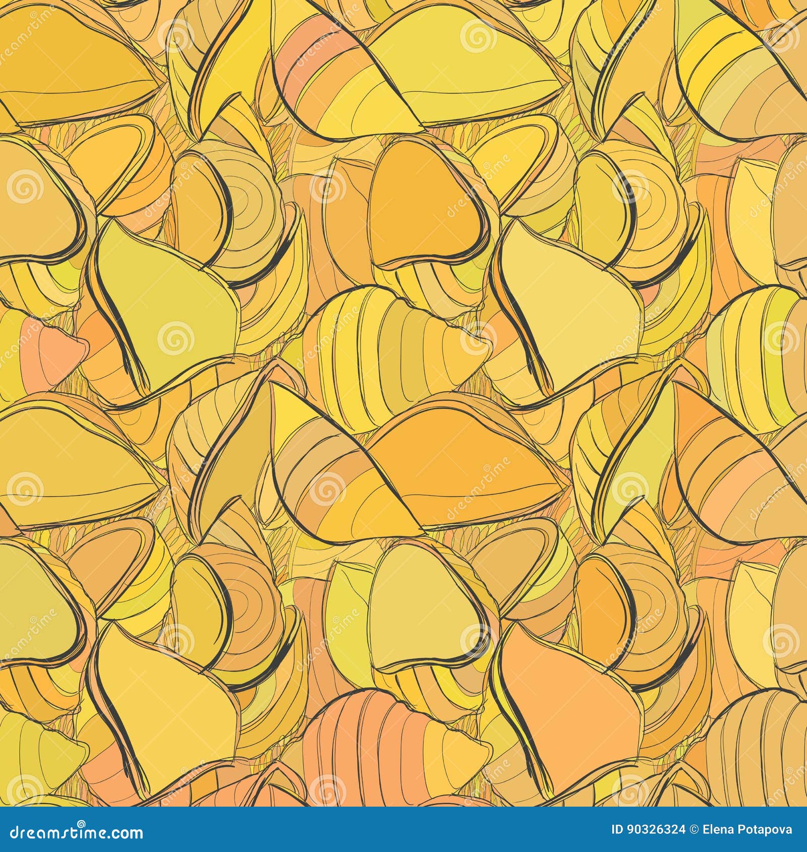 Vector Hand Drawn Seamless Pasta Pattern. Stock Vector - Illustration ...