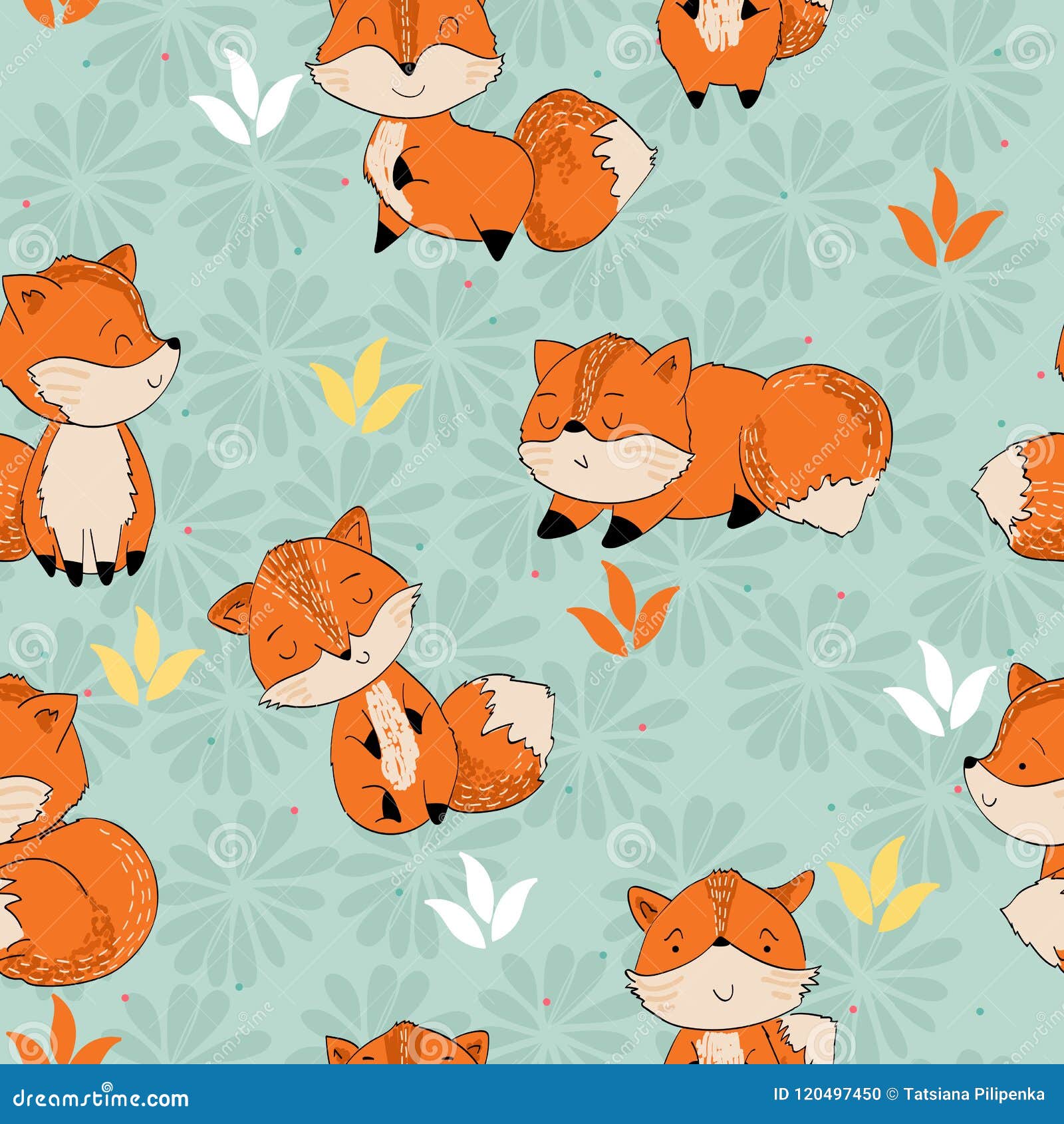 Cute cartoon Fox stock vector. Illustration of fluffy - 120497450