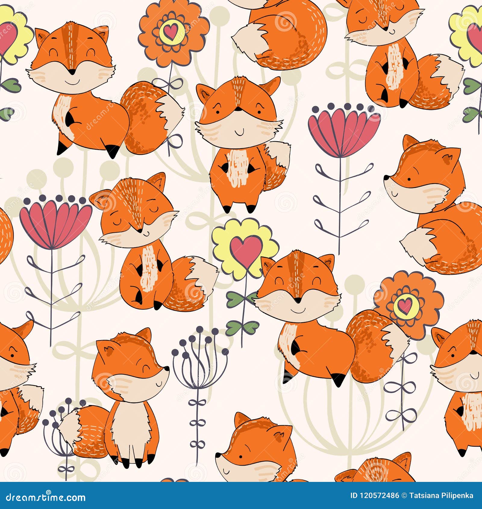 Cute cartoon Fox stock vector. Illustration of character - 120572486