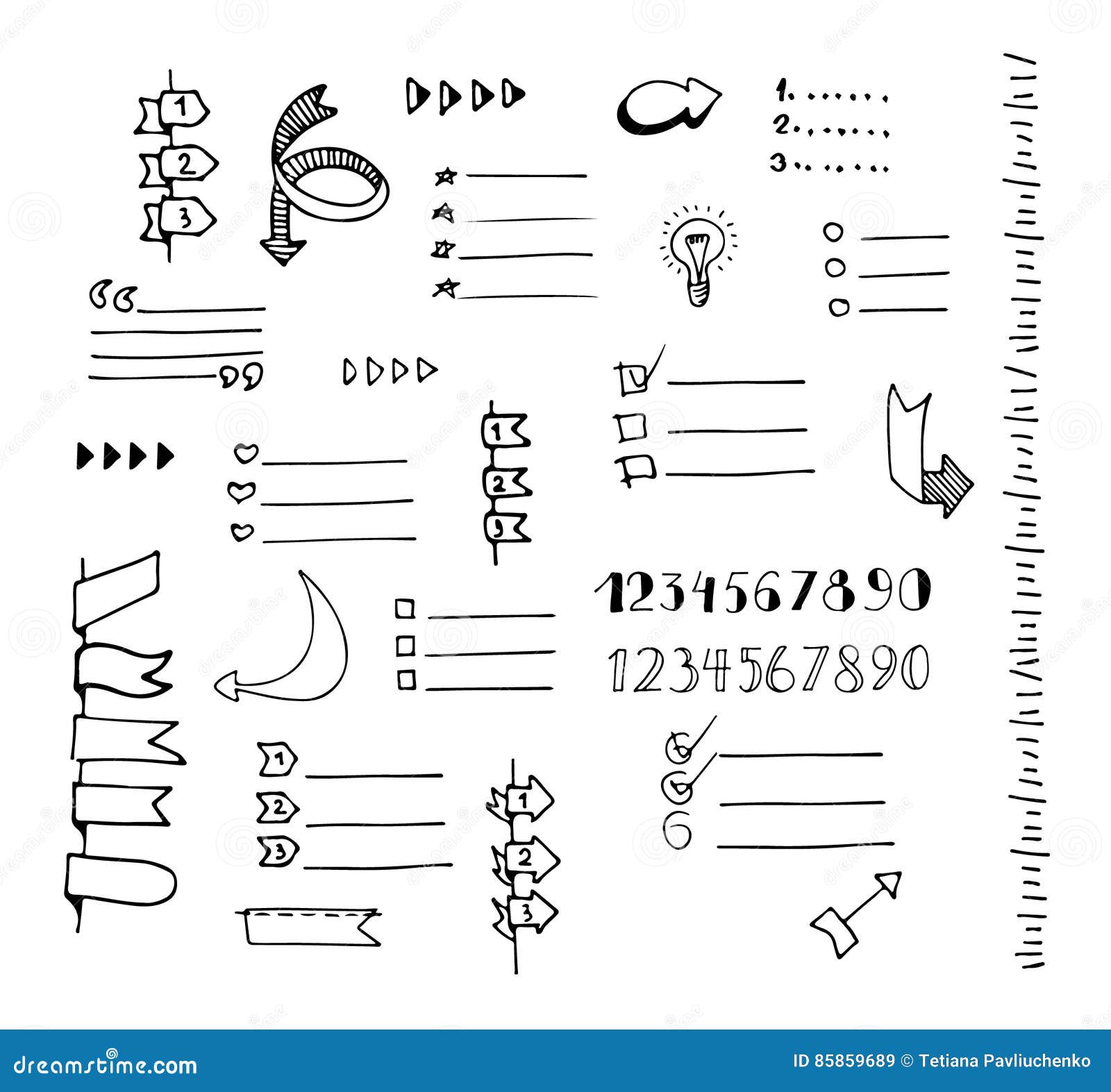 Vector Hand Drawn Set of Banners Stock Vector - Illustration of drawing ...