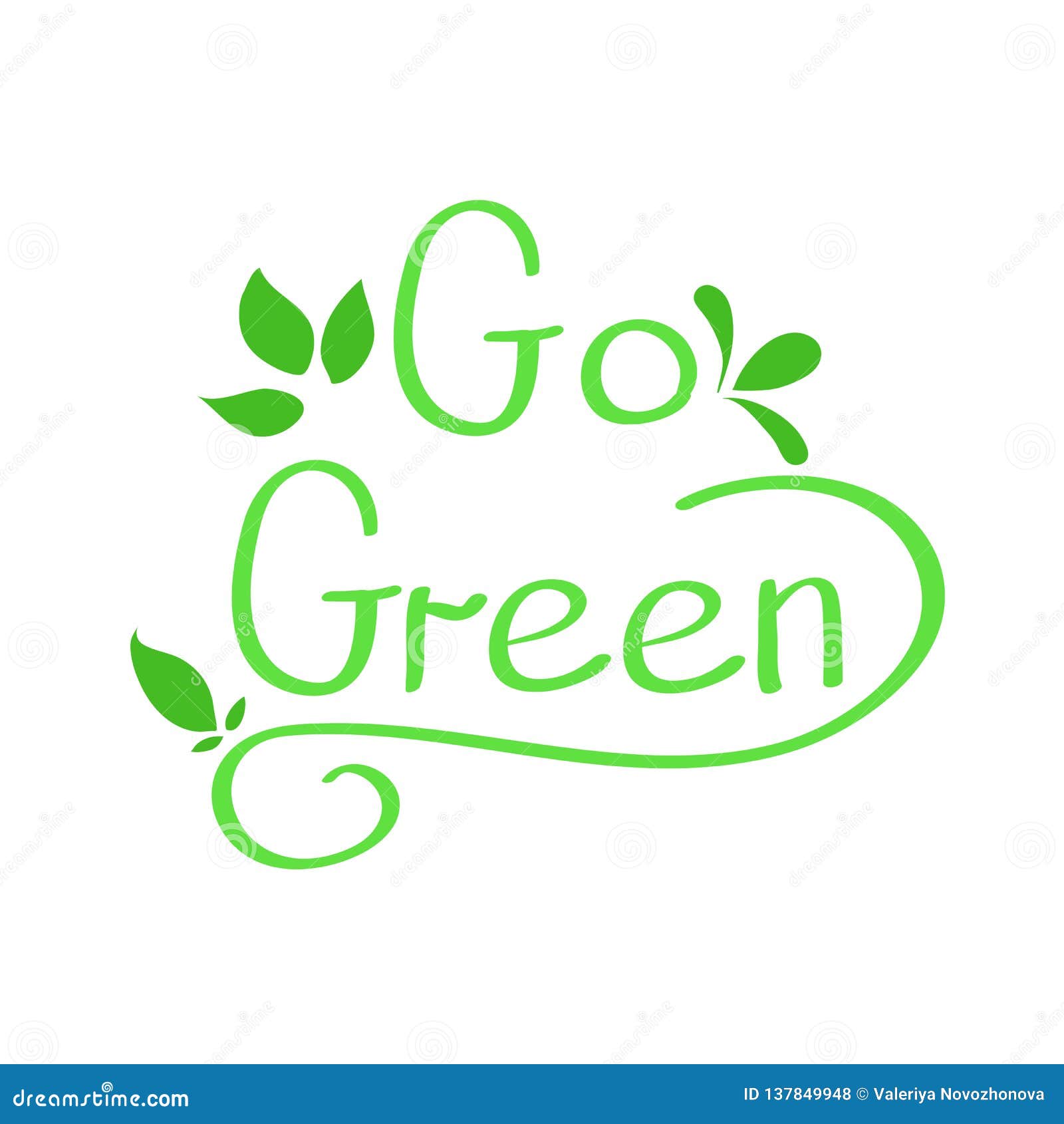 Vector Hand Drawn Sign.Calligraphy Go Green. Go Green Logo Stock ...