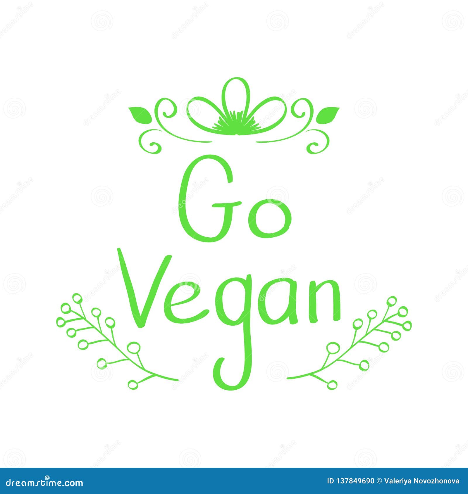 Vector Hand Drawn Sign.Calligraphy Go Vegan. Go Vegan Logo Stock ...