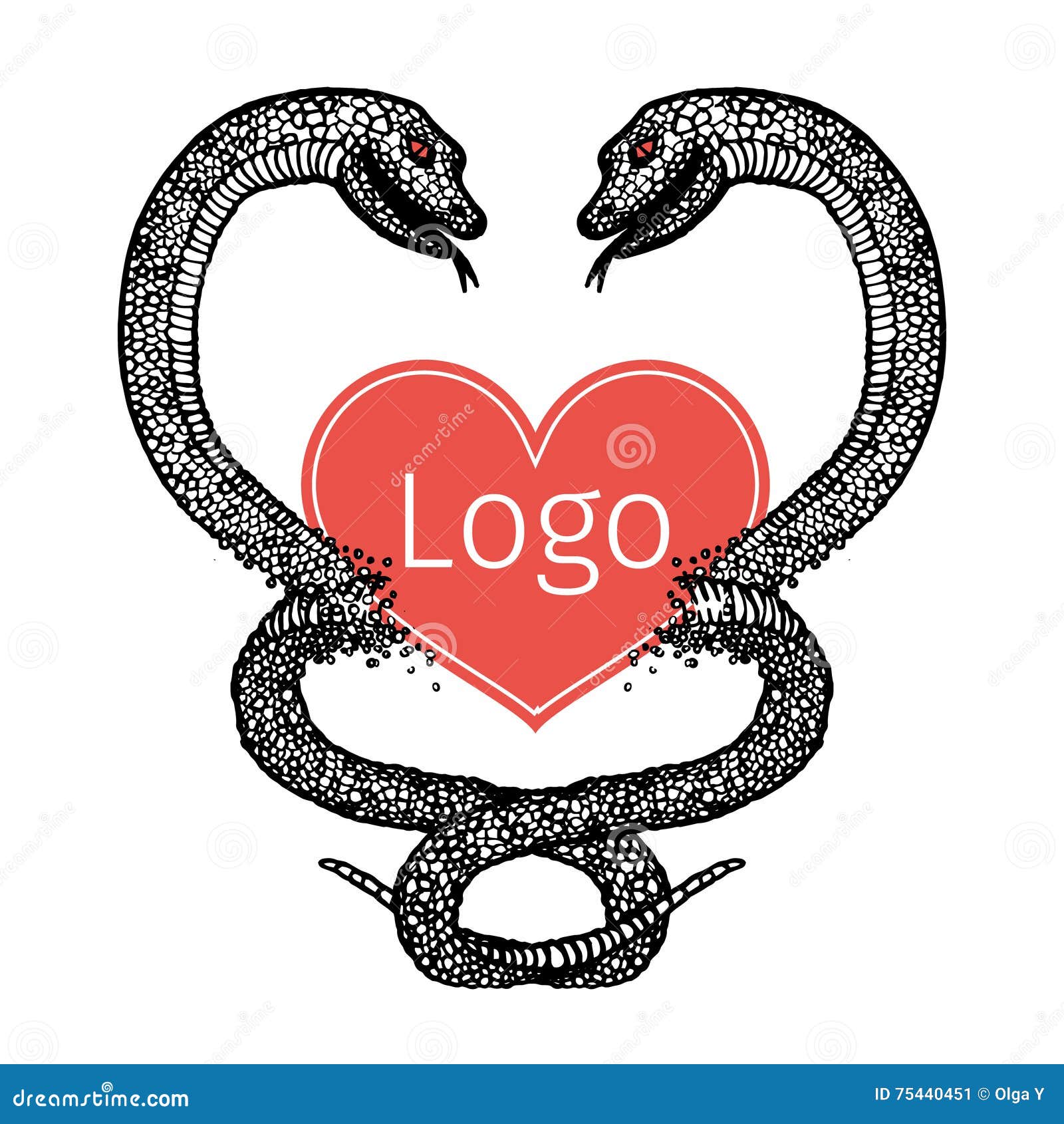 Vector Hand Drawn Sign in the Form of Two Intertwined Black and White ...