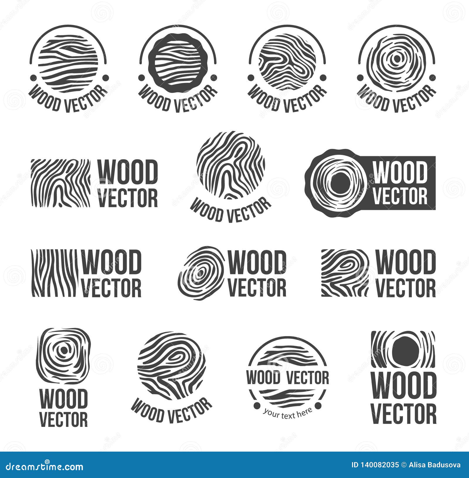 Vector Hand Drawn Sketch of Abstract Wood Texture Illustration on White ...