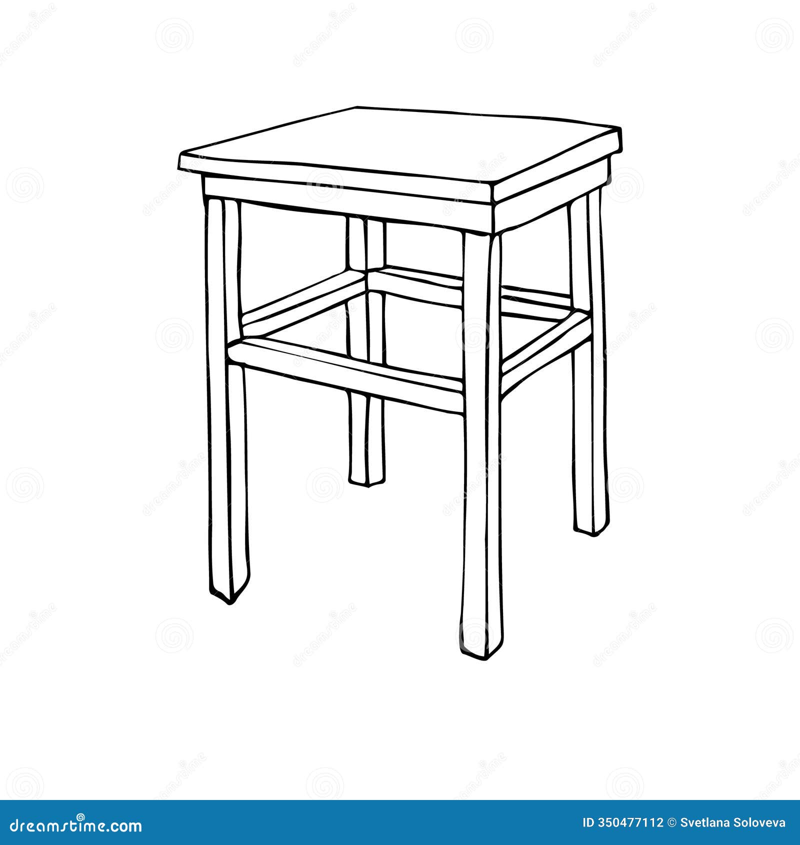 Vector Hand Drawn Sketch Doodle Outline Stool Stock Illustration ...