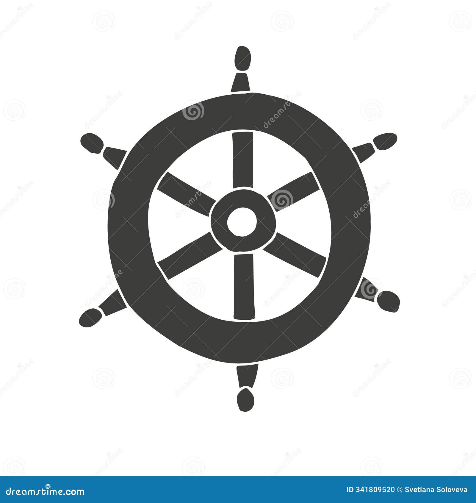 Vector Hand Drawn Sketch Doodle Ship Rudder Stock Illustration ...