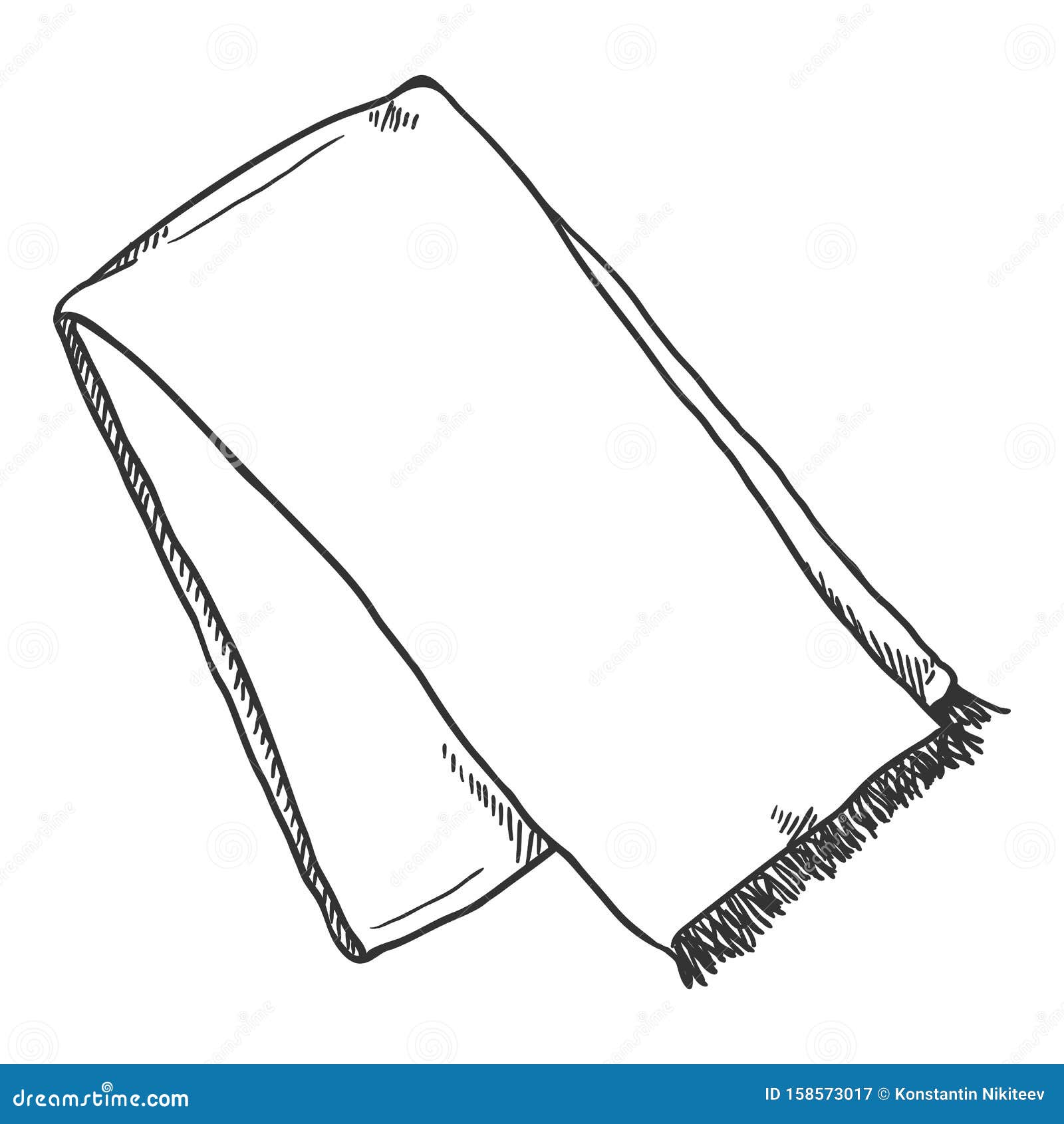 Vector Hand Drawn Sketch Folded Scarf Stock Vector - Illustration of ...