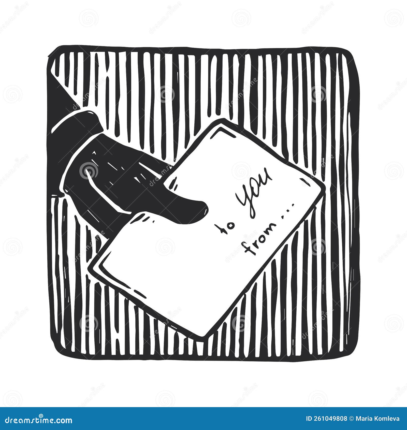 Vector Hand-drawn Sketch Of A Gloved Hand With An Anonymous Letter. An ...