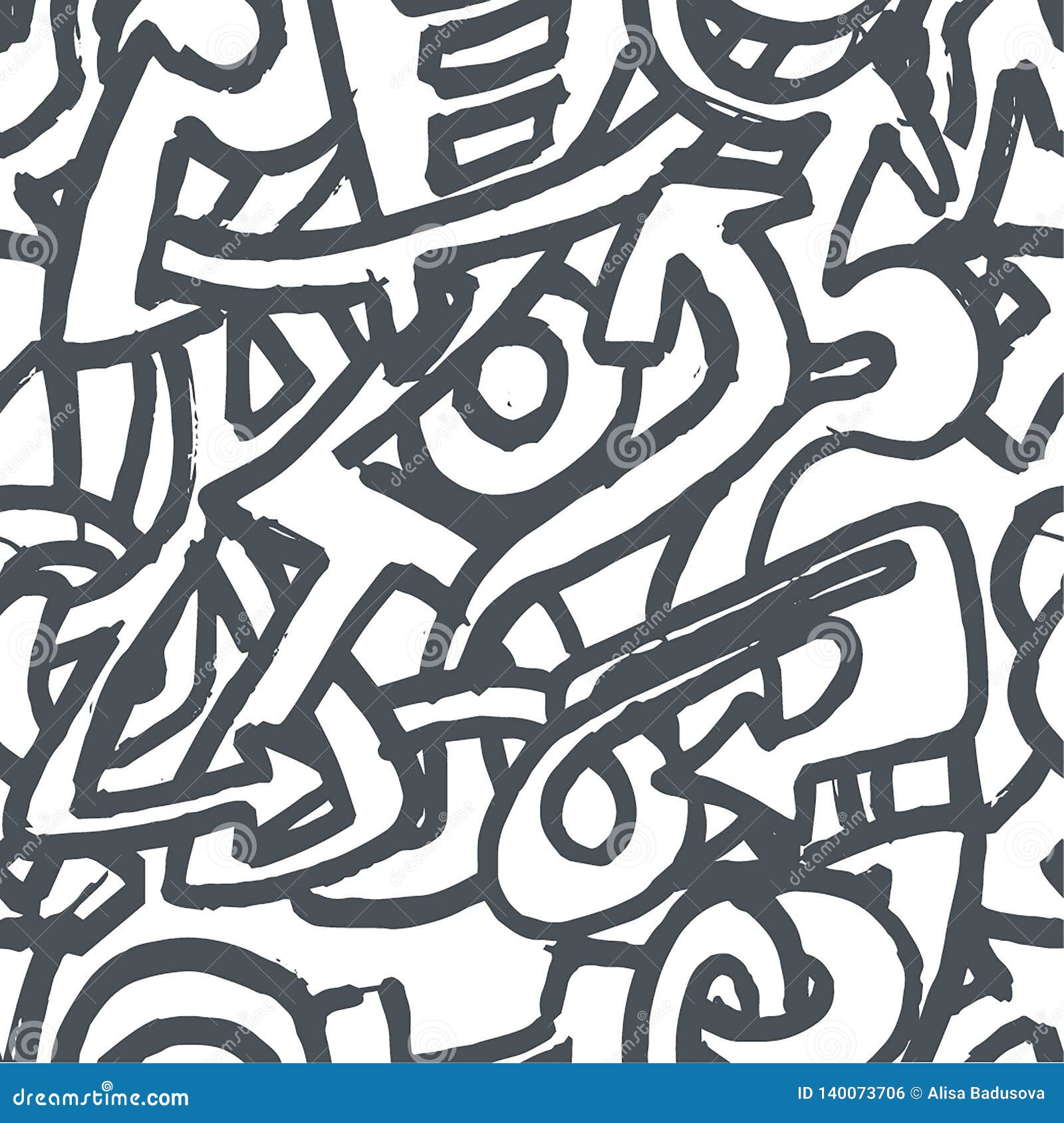 Vector Hand Drawn Sketch of Graffiti Illustration on White Background ...