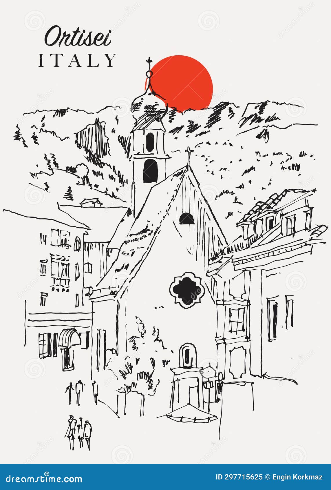 Drawing Sketch Illustration of Stock Vector - Illustration of chapel ...