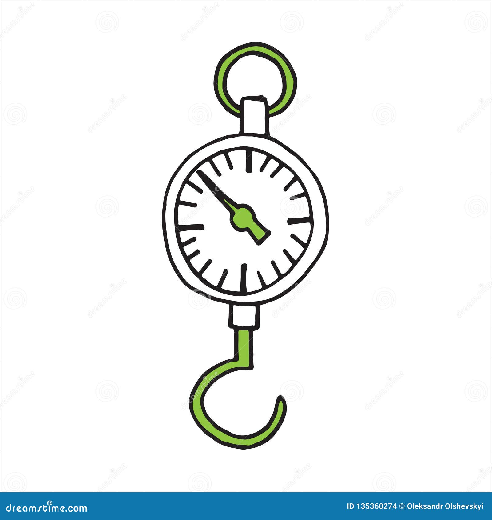 Vector Hand Drawn Sketch Physics Dynamometer Icon Stock Vector ...