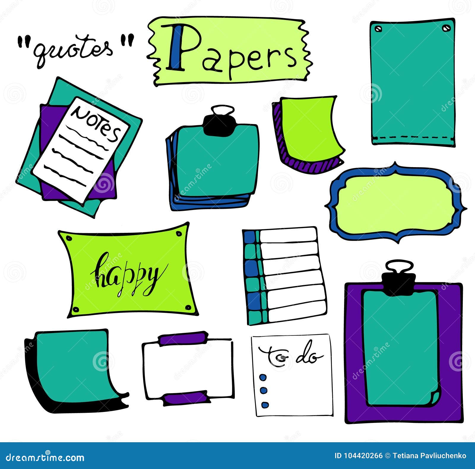 Vector Hand Drawn Sketch Set on Chalk of Planning Stock Vector ...