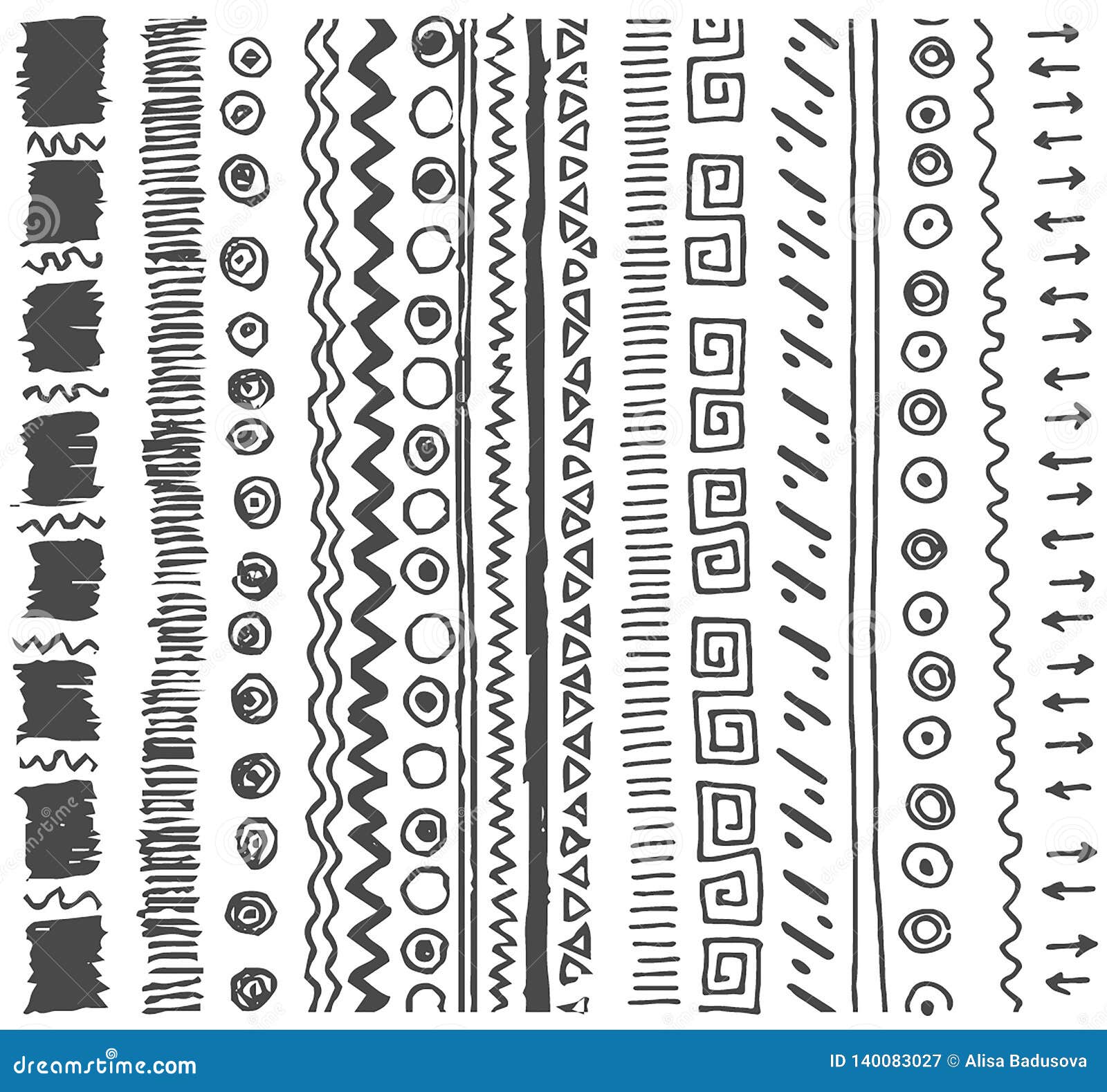 Vector Hand Drawn Sketch of Simple Pattern Illustration on White ...