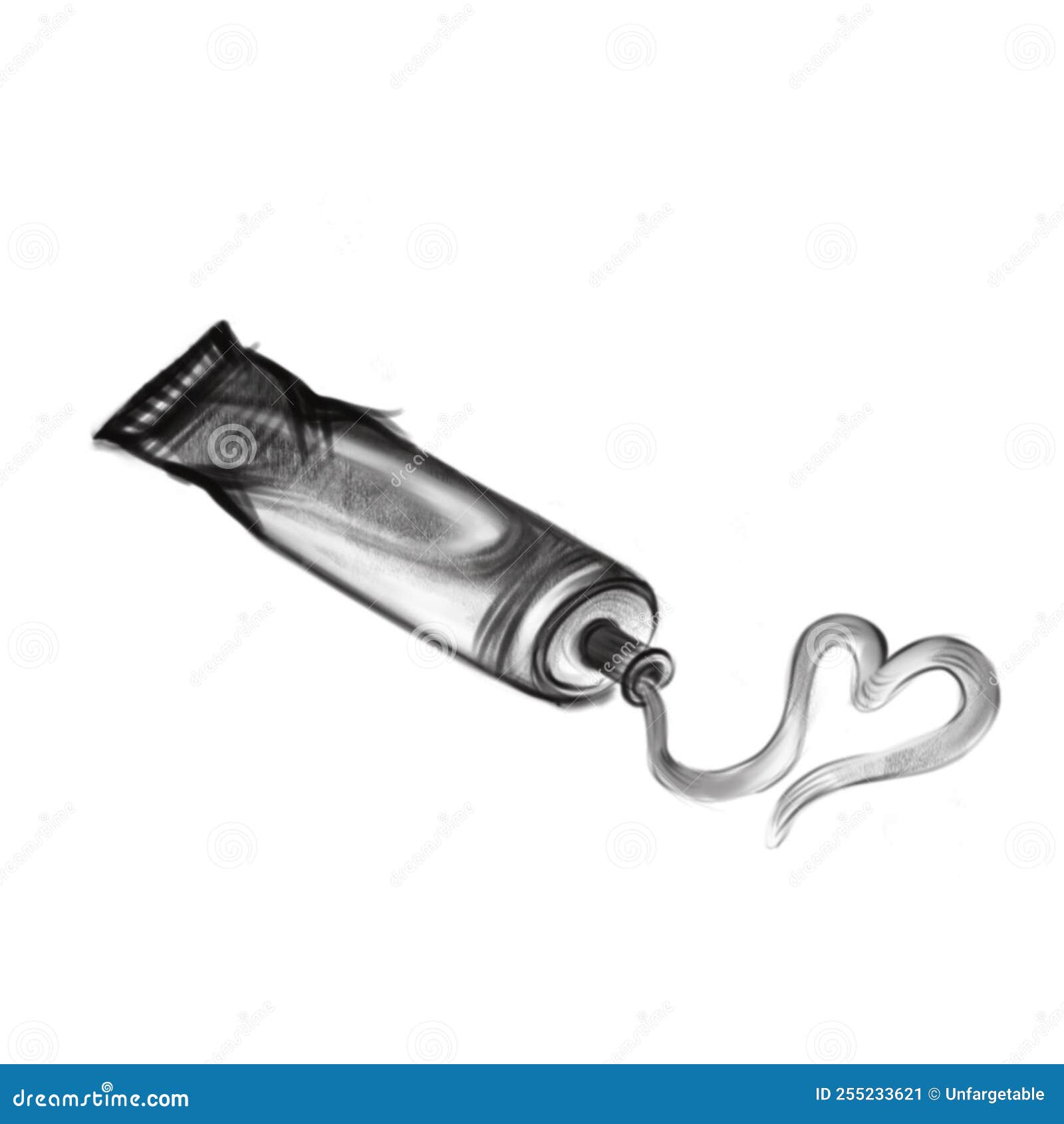 Vector Hand Drawn Sketch of Toothpaste Tube with Heart Stock Vector ...