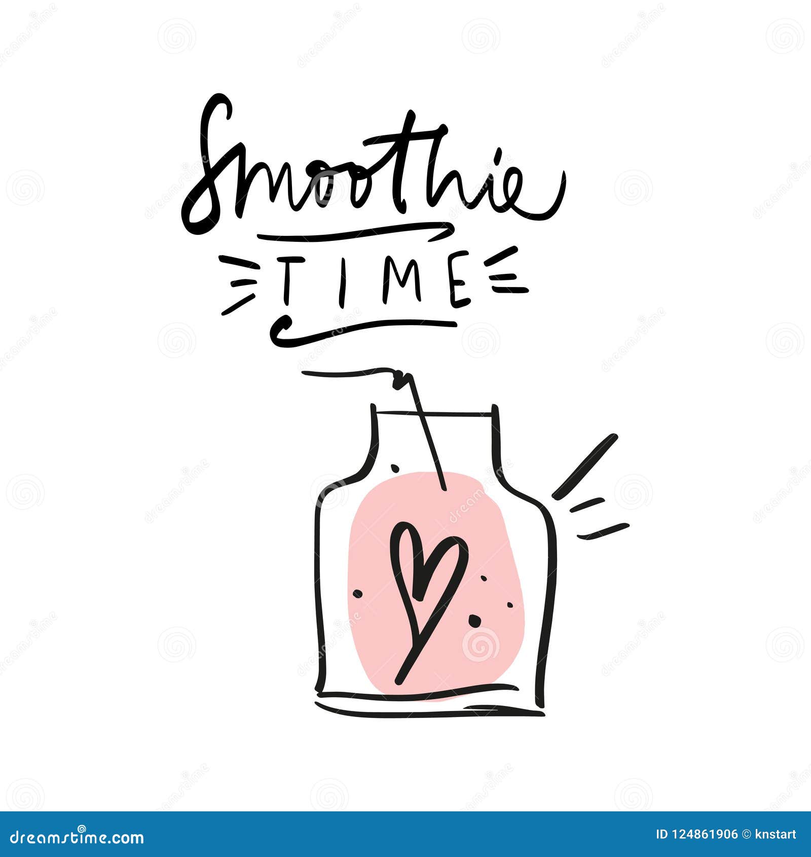 Vector Hand Drawn Smoothie Symbol, Summer Stickers Stock Illustration ...