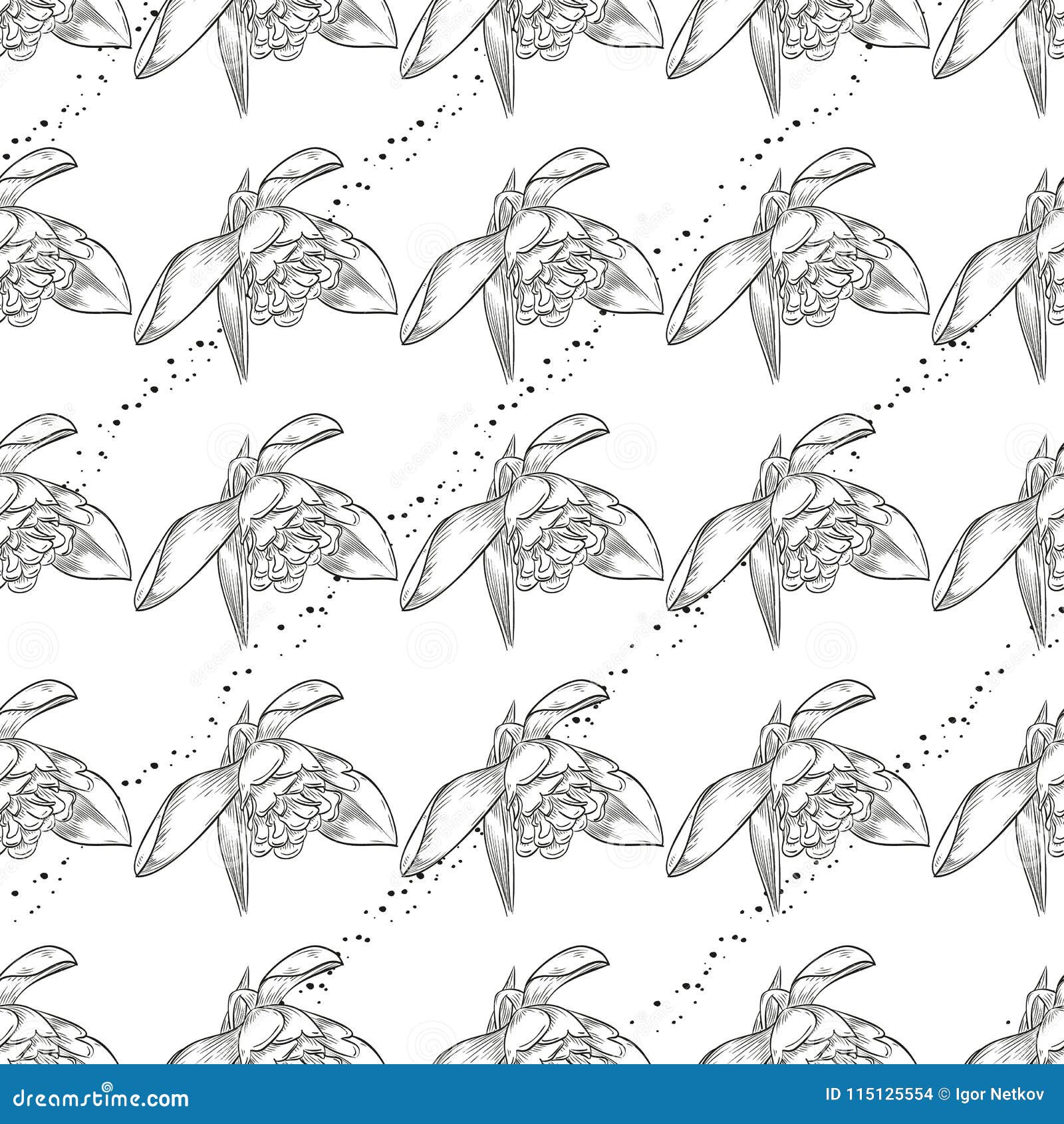 Seamless Pattern with Snowdrops Stock Vector - Illustration of ...