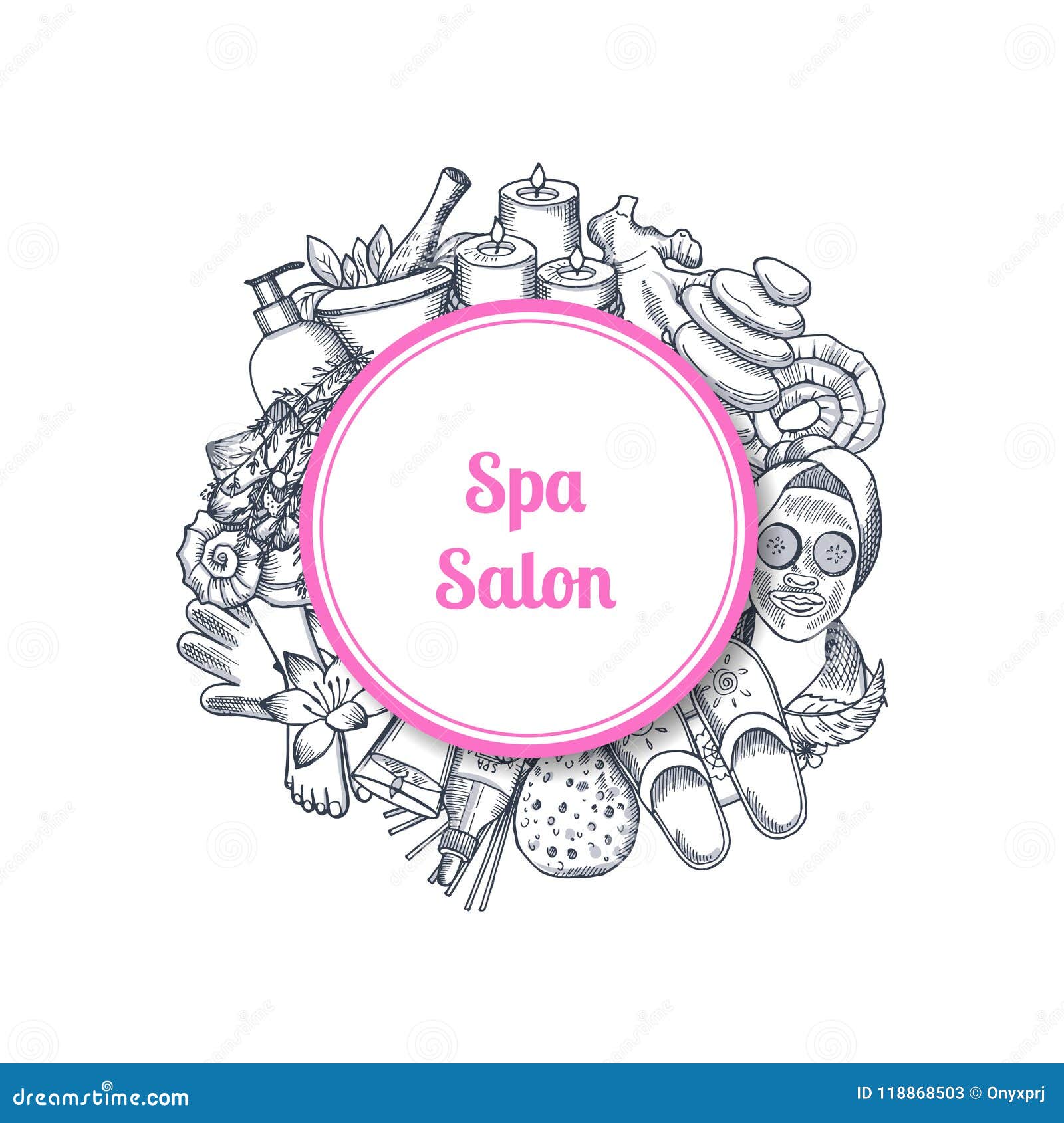 Vector Hand Drawn Spa Elements Stock Vector - Illustration of lifestyle ...