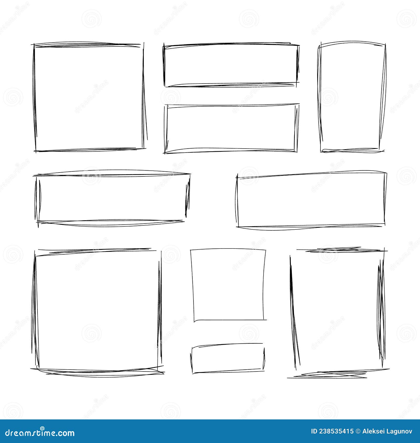 Blank Drawing Outline Global World Map Isolated On White Background ...