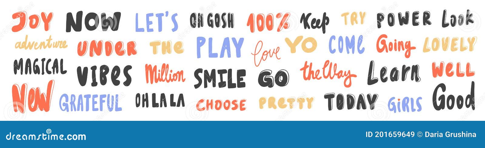 Vector Hand Drawn Sticker Logo Words Set Collection. Stock Vector ...