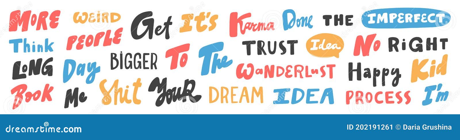 Vector Hand Drawn Sticker Logo Words Set Collection. Stock Vector ...