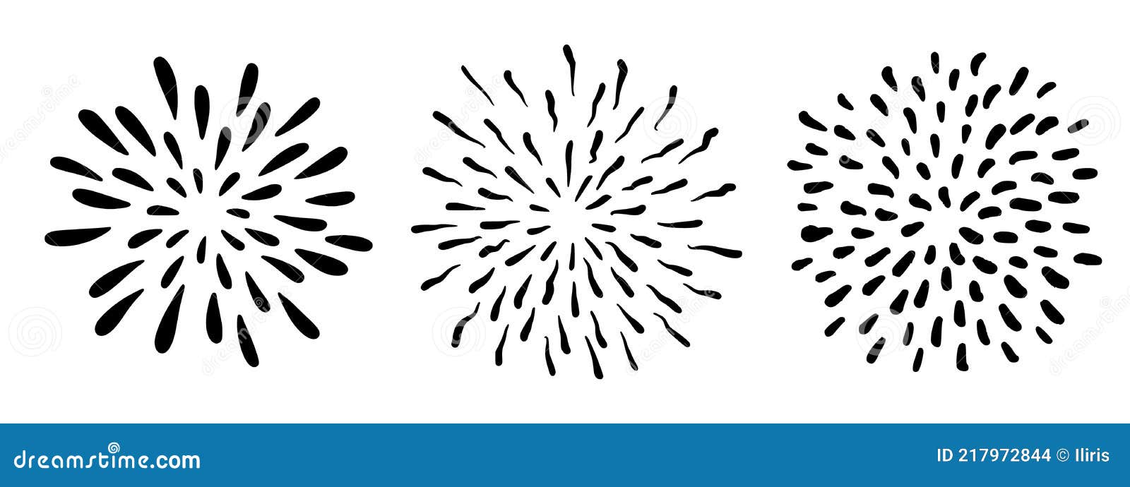 Vector Hand Drawn Sun Rays. Doodle Sunburst Design Elements Stock ...