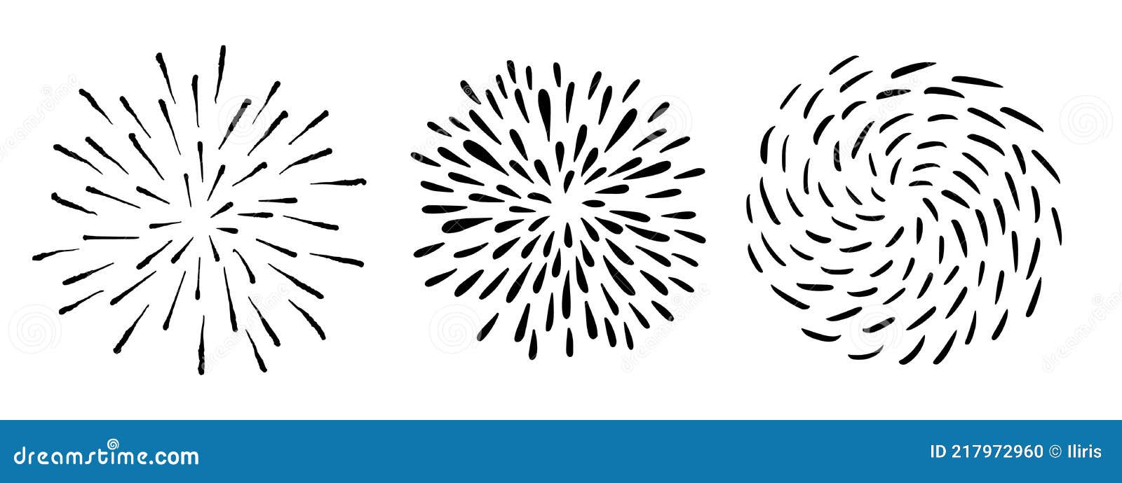 Vector Hand Drawn Sun Rays. Doodle Sunburst Design Elements Stock ...