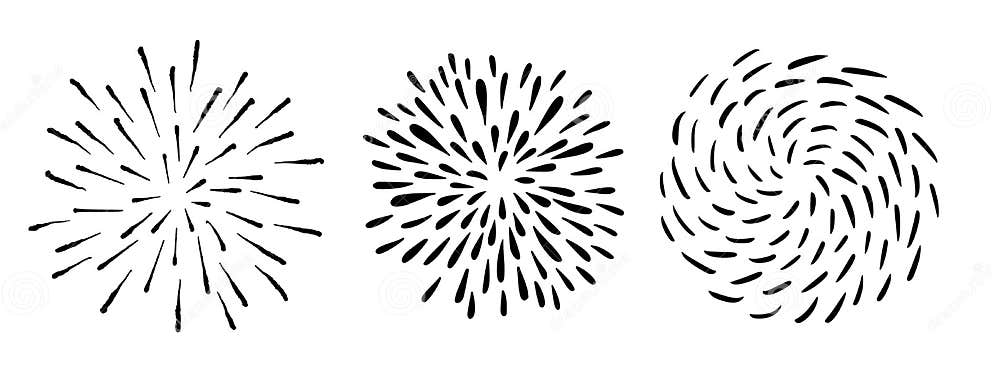 Vector Hand Drawn Sun Rays. Doodle Sunburst Design Elements Stock ...