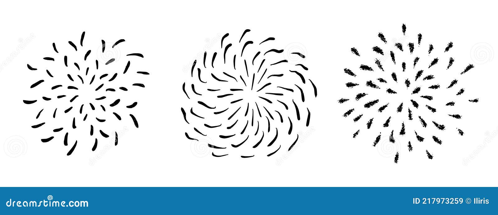 Vector Hand Drawn Sun Rays. Doodle Sunburst Design Elements Stock ...