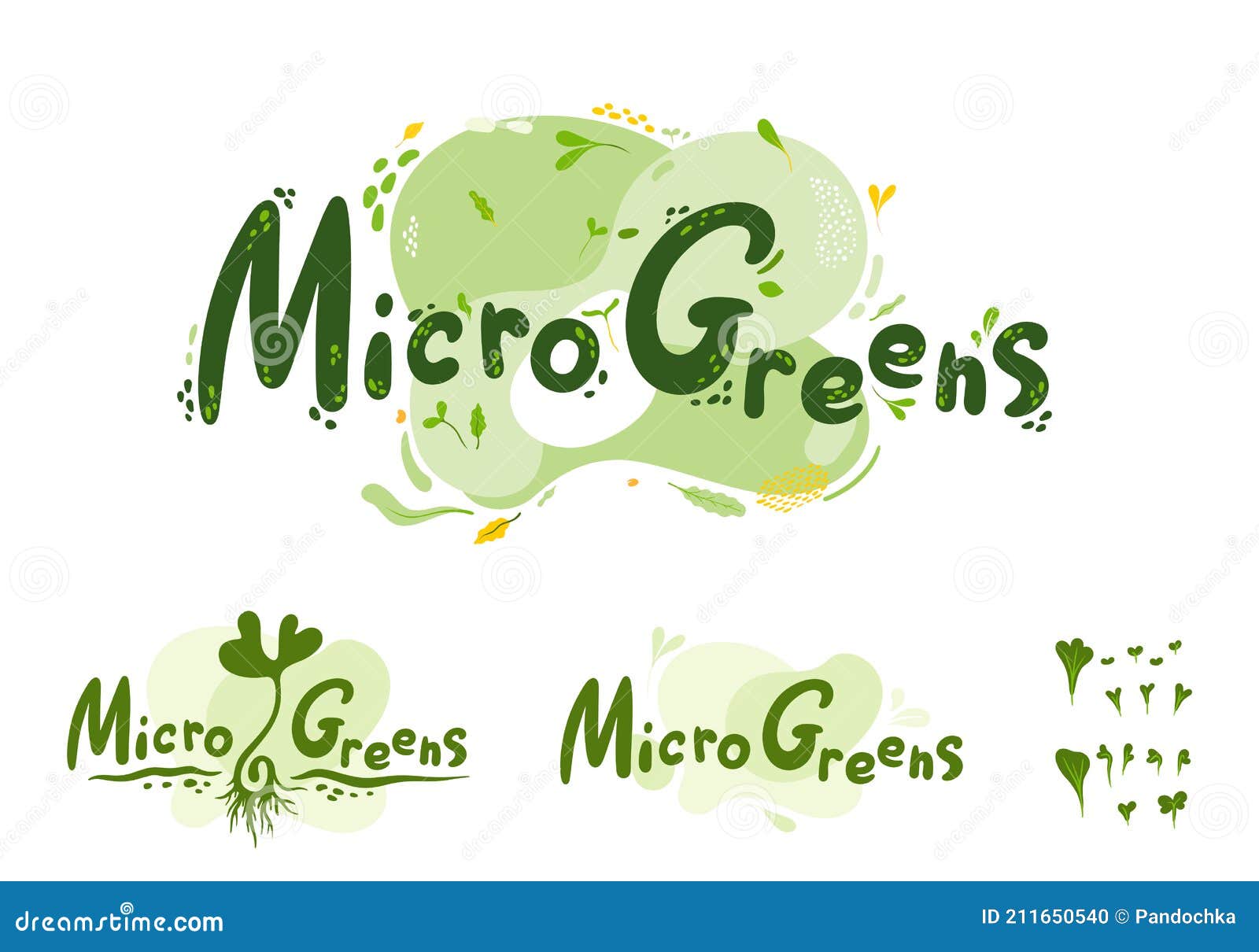 Microgreens or Baby Greens , Lettering, Logo Stock Vector ...