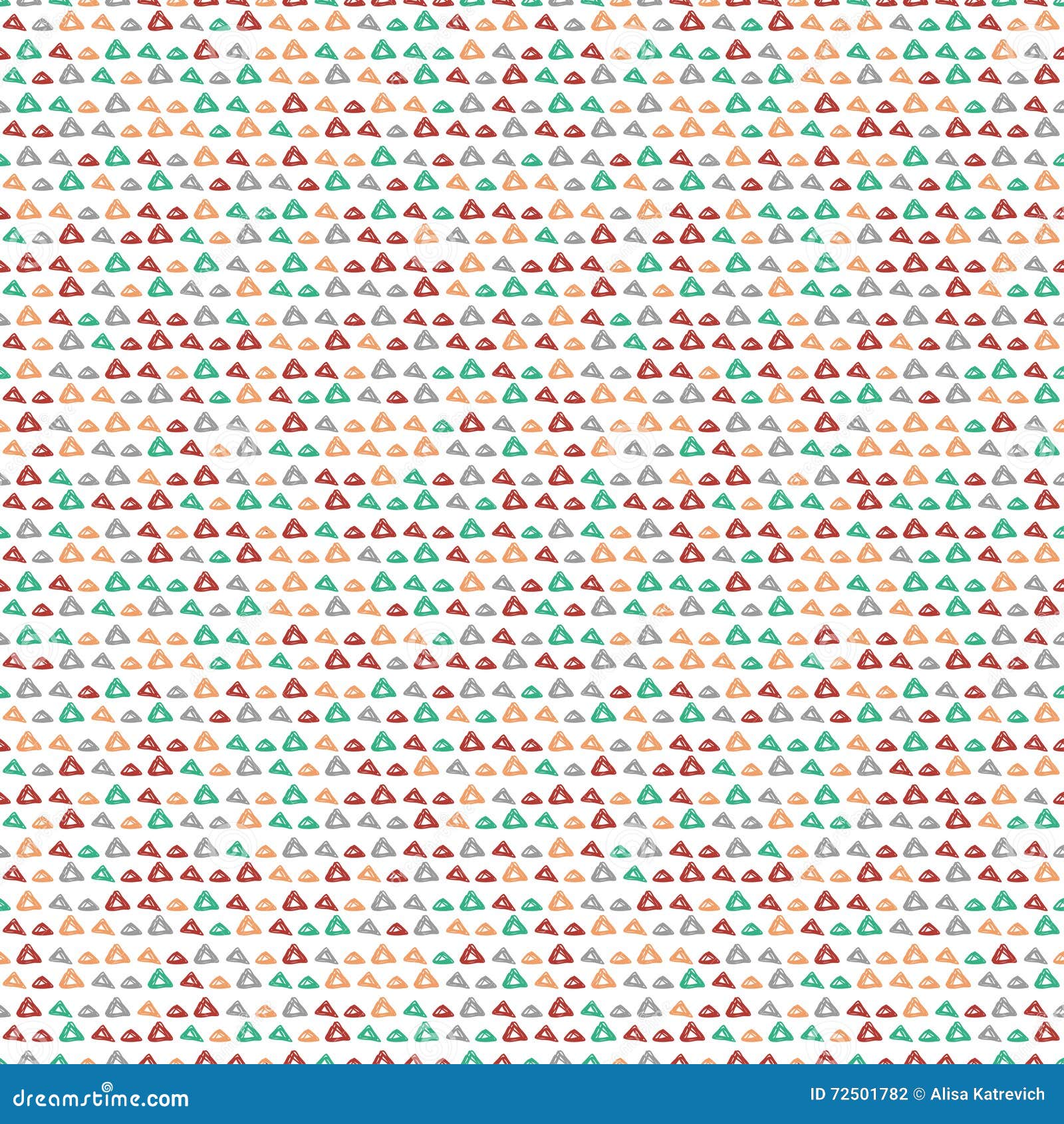 Vector Hand Drawn Triangle Pattern on a Coloured Background. Stock ...